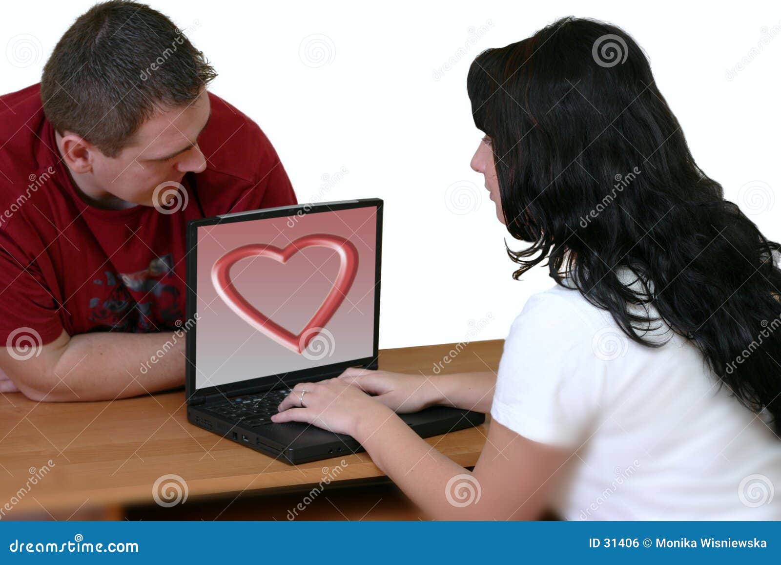 Couple with Laptop 2 stock photo. Image of positive, husband - 31406
