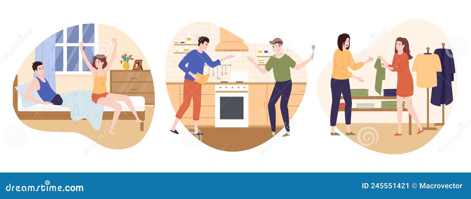 Couple Life Set stock vector. Illustration of time, symbol - 245551421