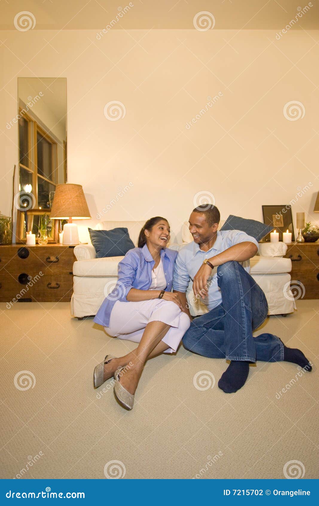 Couple in Living Room stock photo. Image of apartment - 7215702