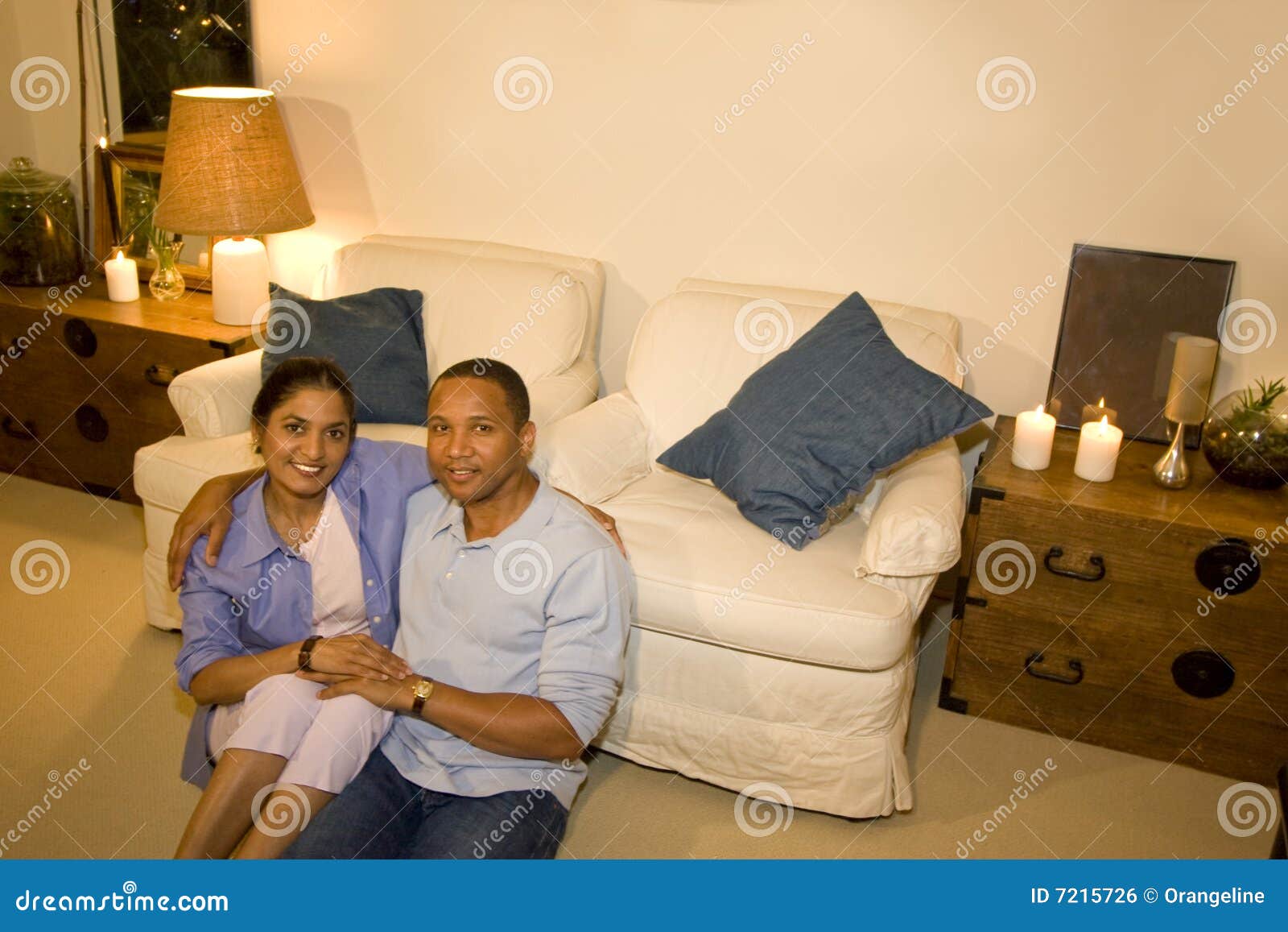 Couple in Living Room stock photo. Image of multi, female - 7215726