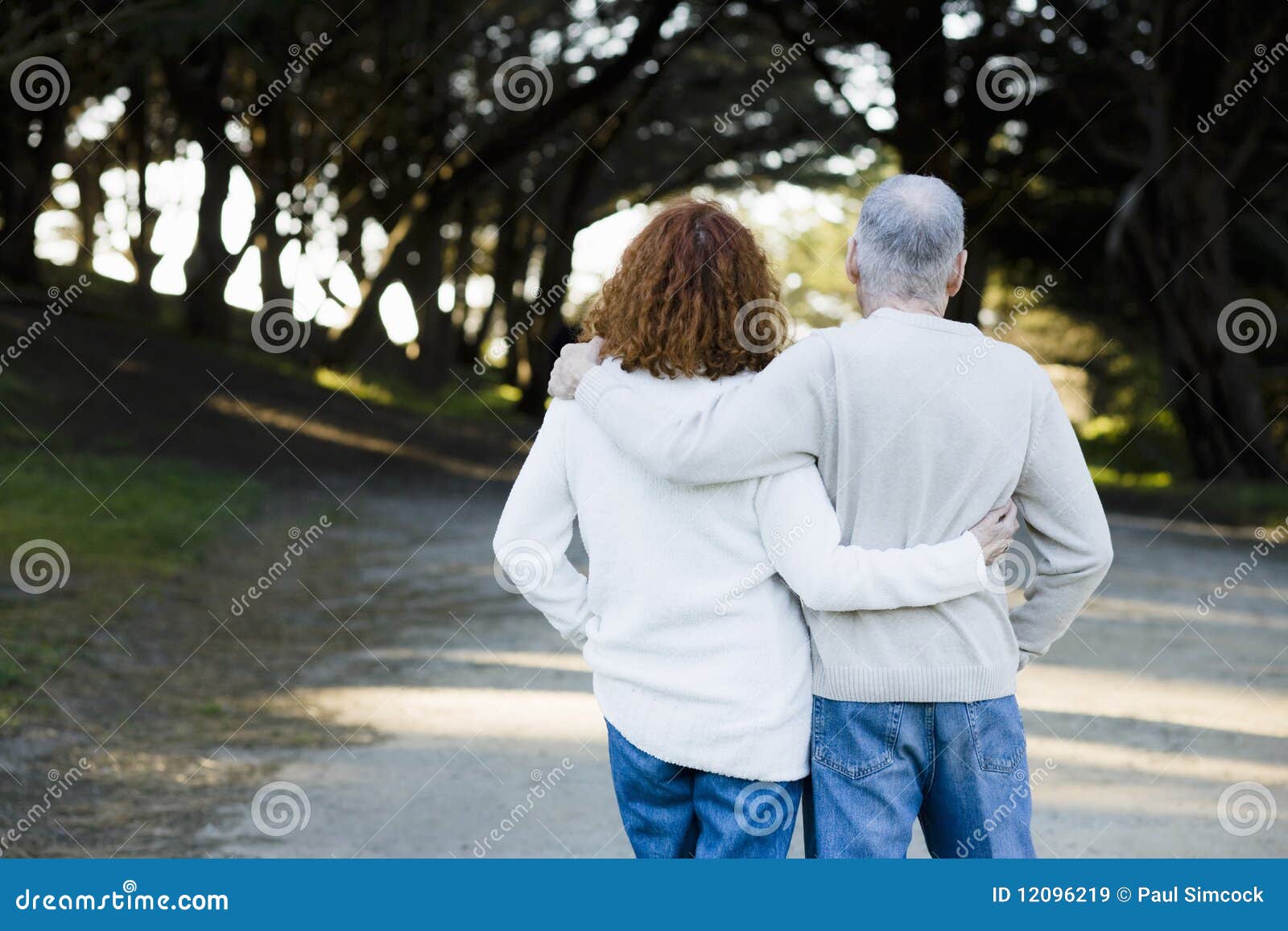 Couple Looking Down Path stock image. Image of aged, direction - 12096219