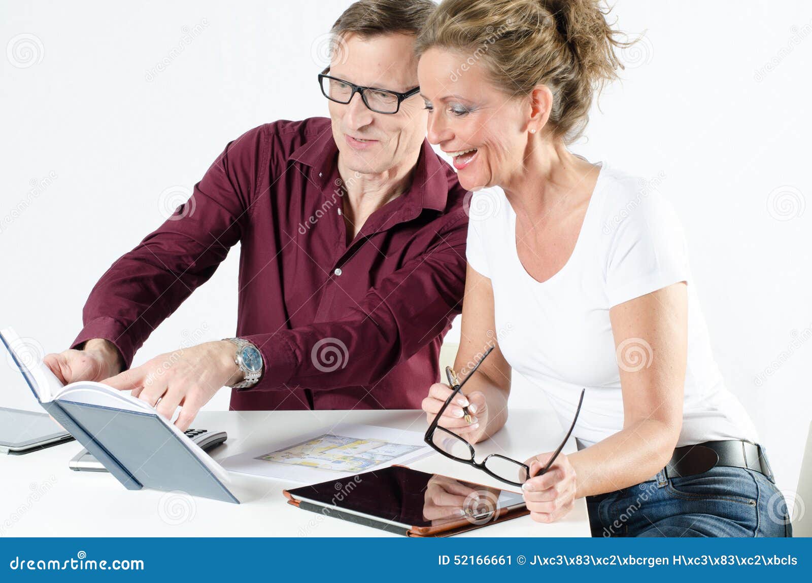 Couple Looking Floor Plans New Place Photos - Free & Royalty-Free Stock ...