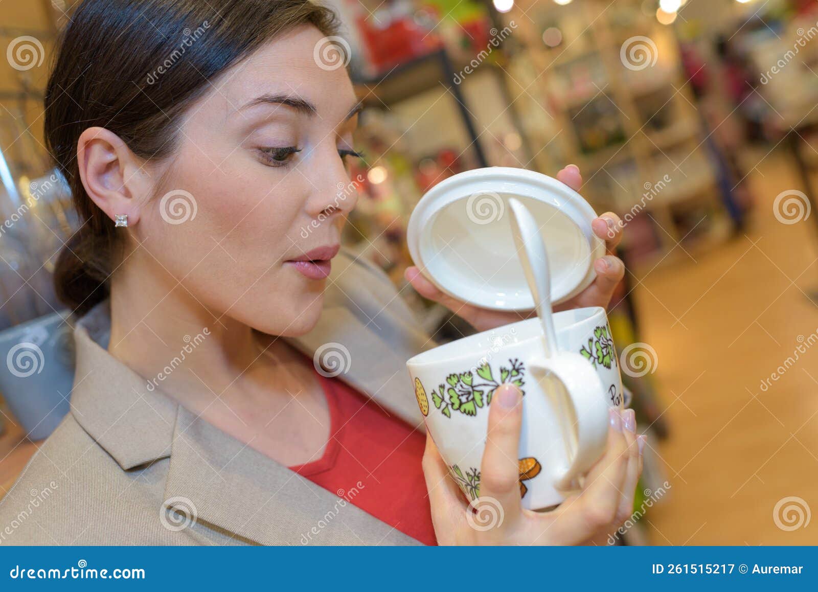 Couple Looking at Items Displayed in Shopping in Mall Stock Image ...