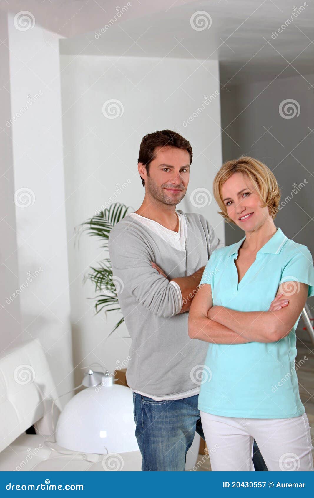 Couple looking satisfied stock image. Image of caucasian - 20430557