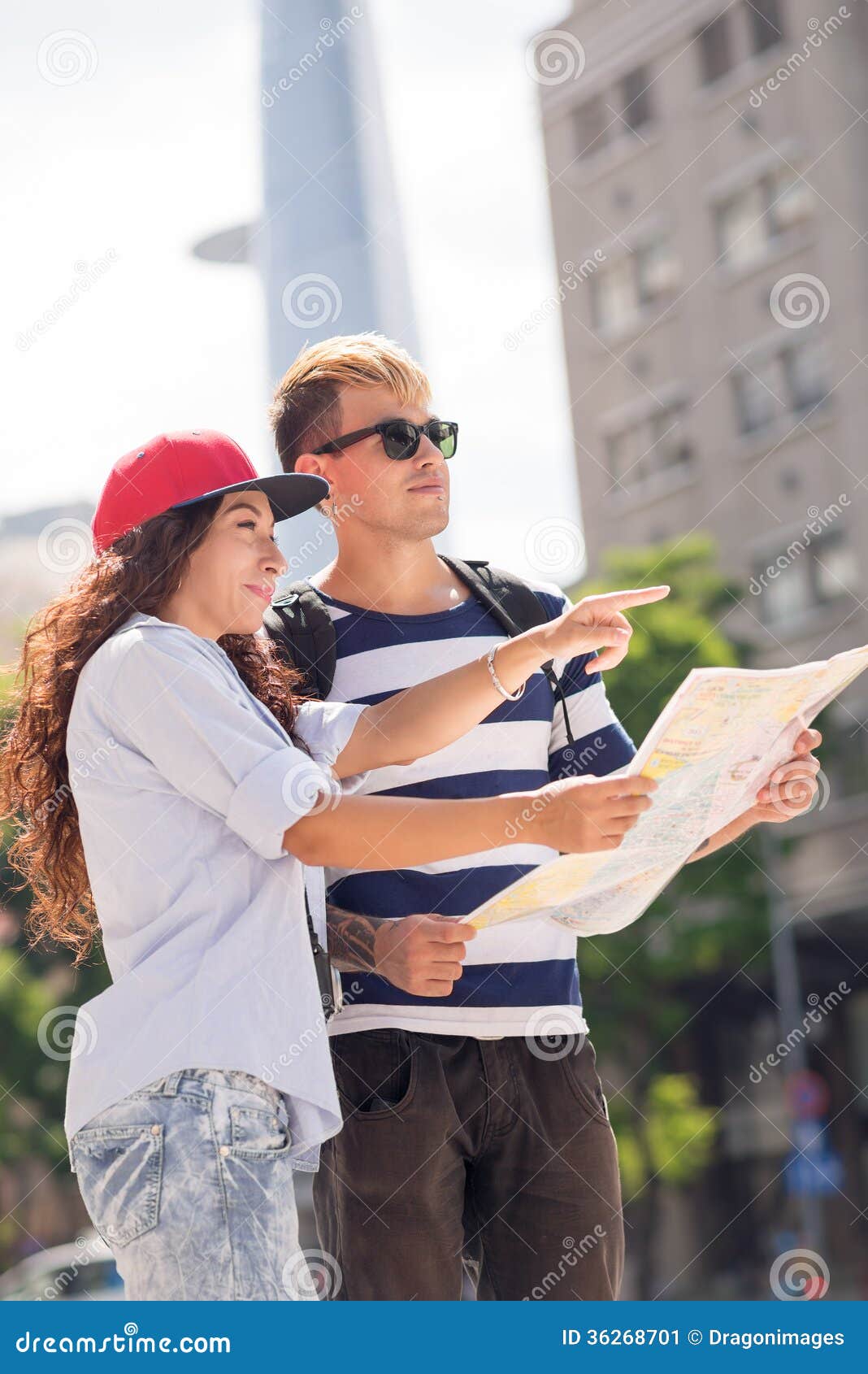 Couple lost stock image. Image of standing, street, finger - 36268701