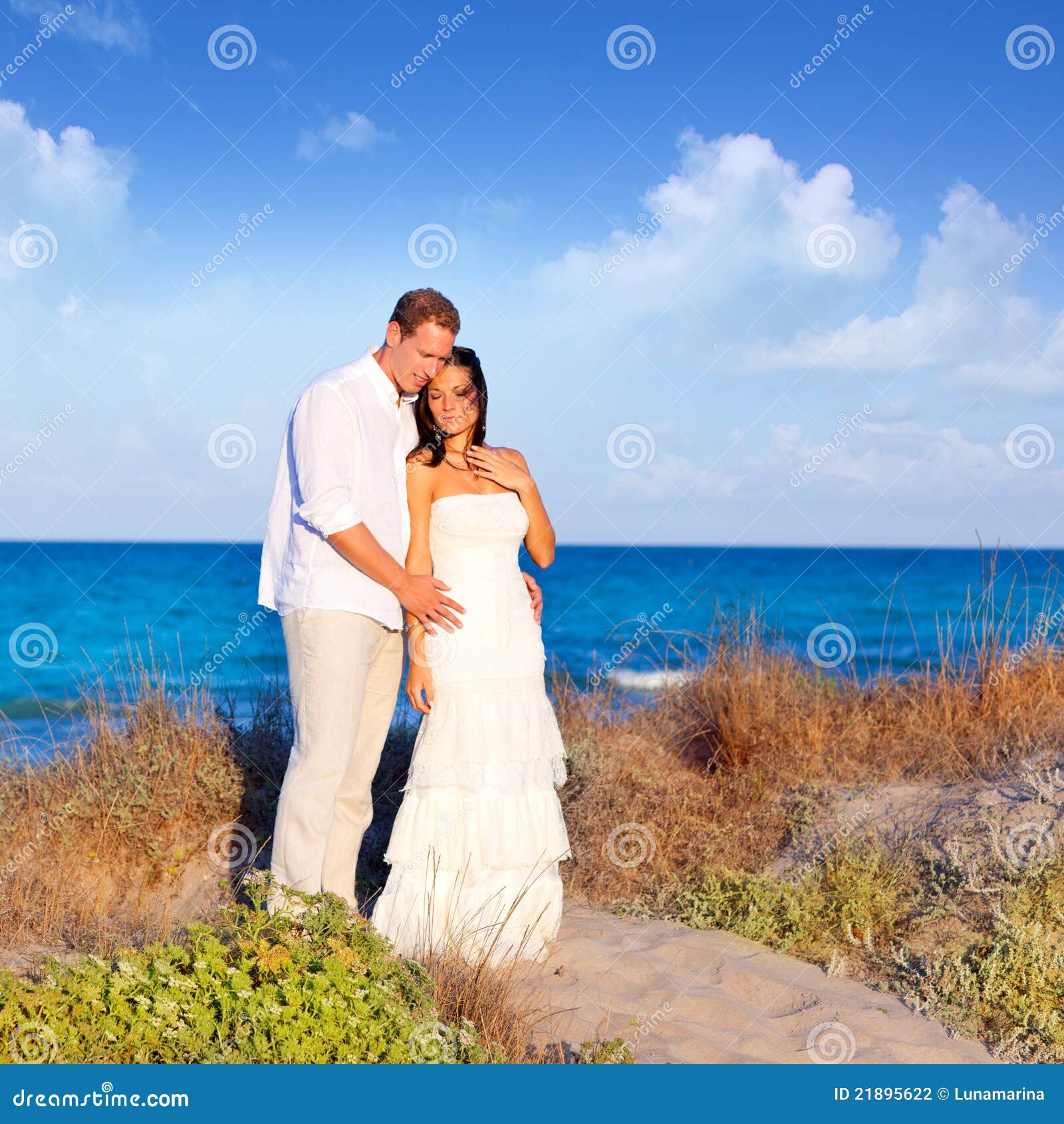 Couple in Love in the Beach on Mediterranean Stock Photo - Image of ...
