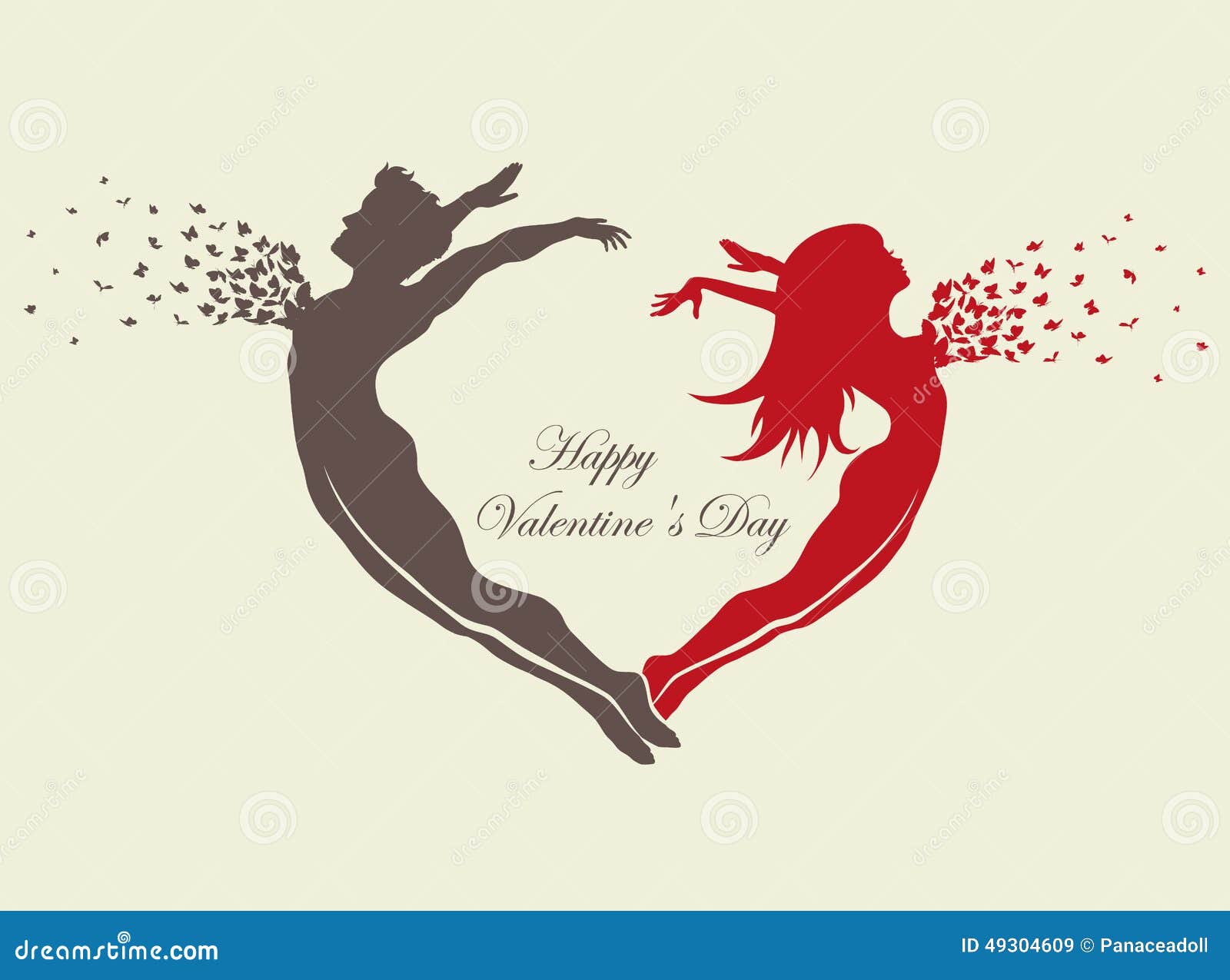 Couple in Love with Butterflies Stock Vector - Illustration of chest ...
