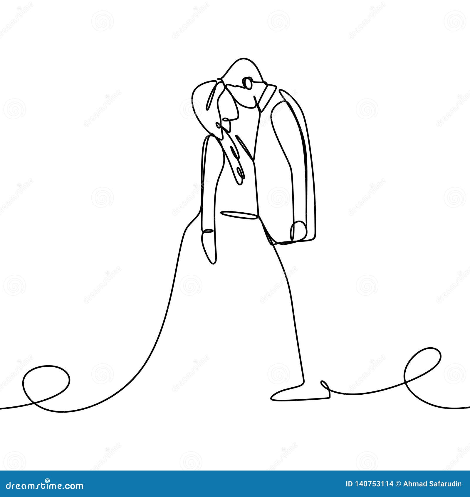 Couple in Love with Continuous One Line Drawing Vector Illustration ... Couple in Love with Continuous One Line Drawing Vector Illustration ...
