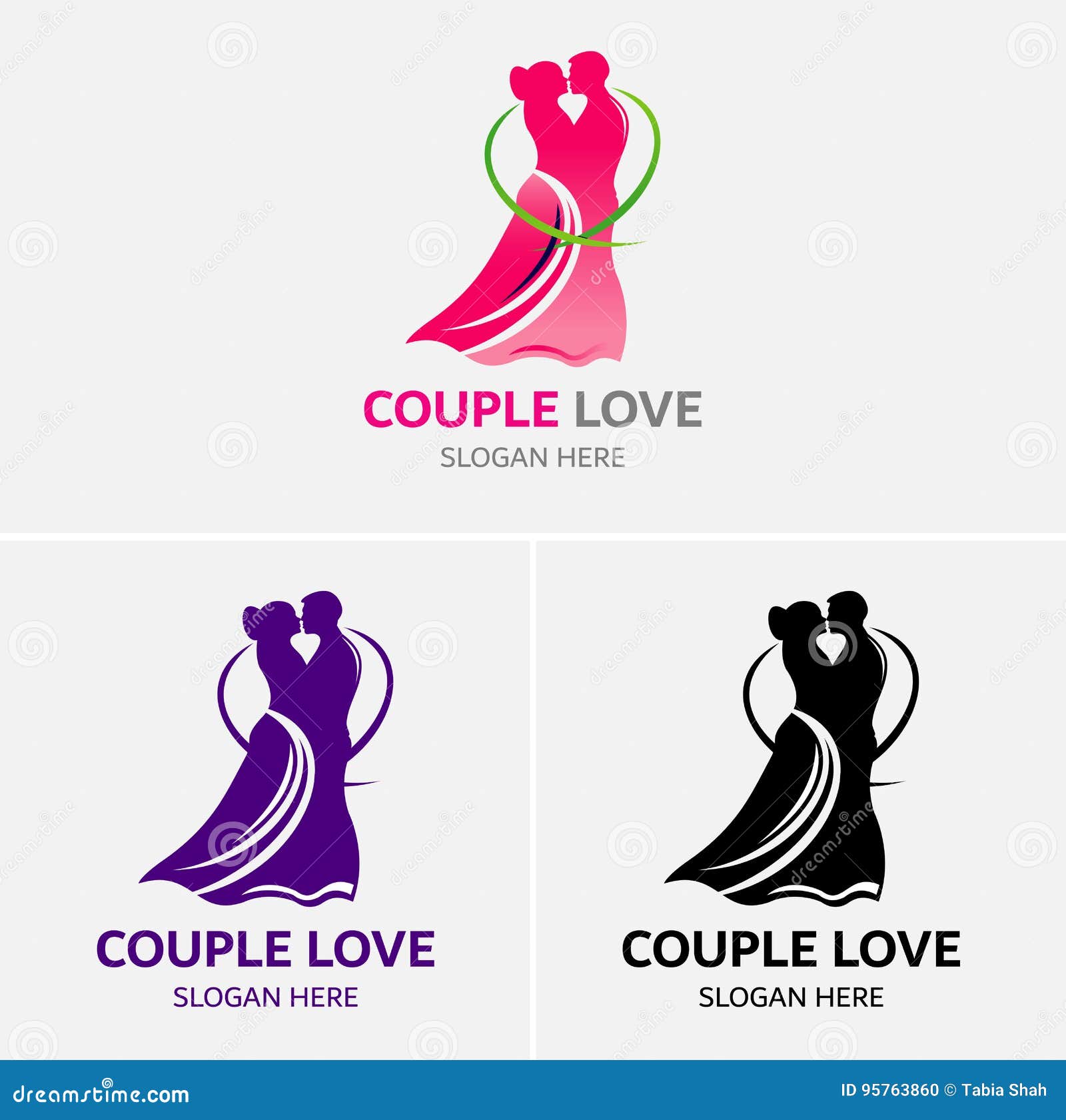 Couple Love Dancing Logo Template Stock Vector - Illustration of ...