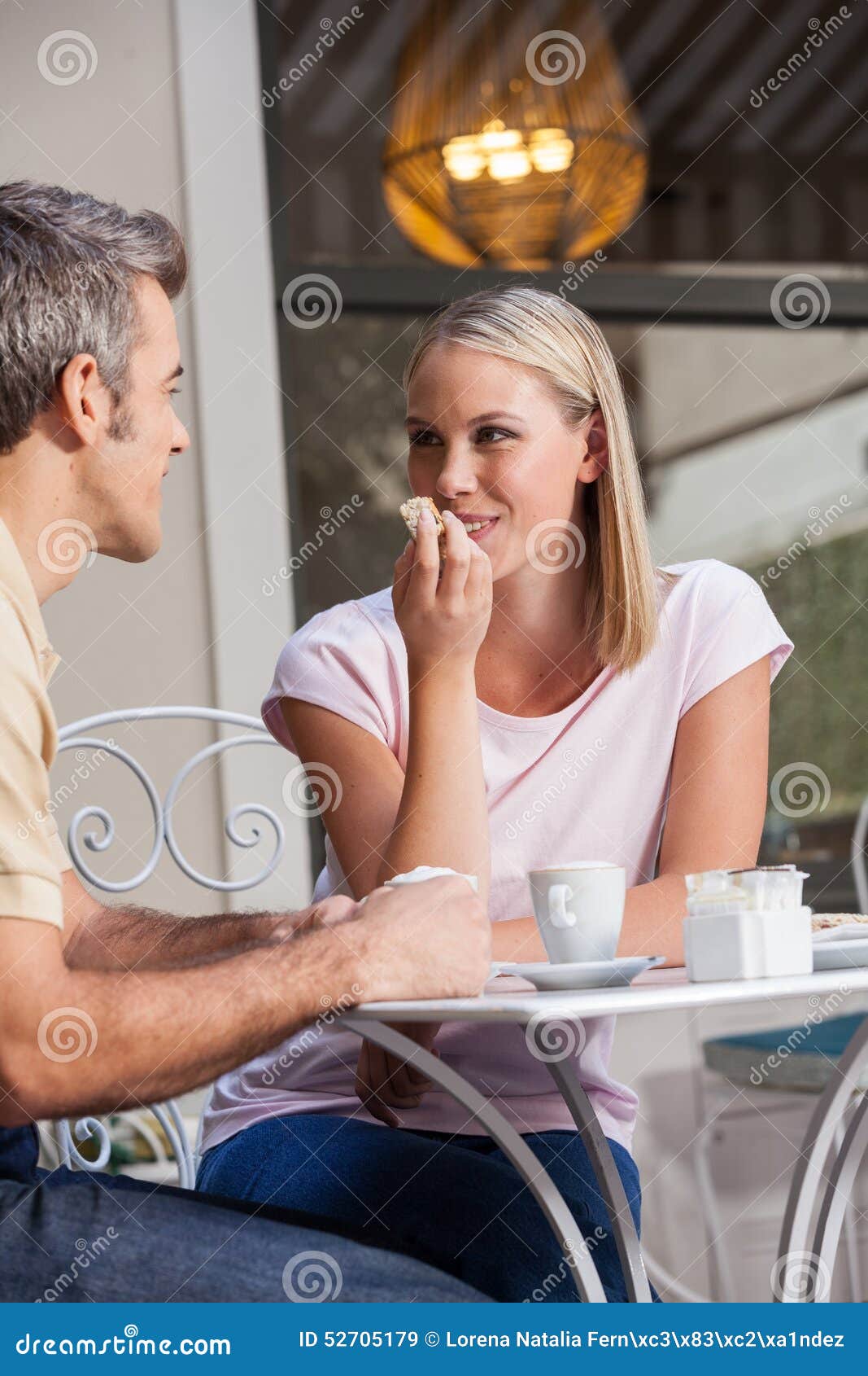 Couple in Love Drinking Coffee Stock Image - Image of computer ...