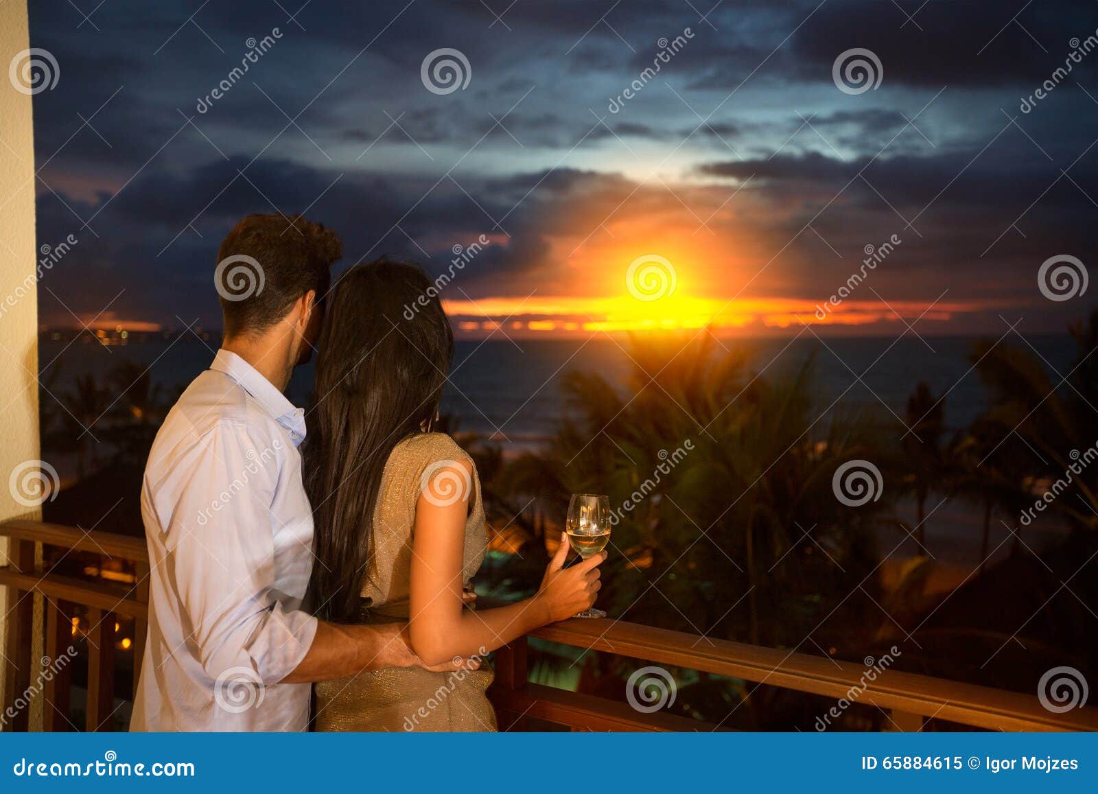 Couple in Love Enjoying in Sunset Stock Image - Image of embracing ...