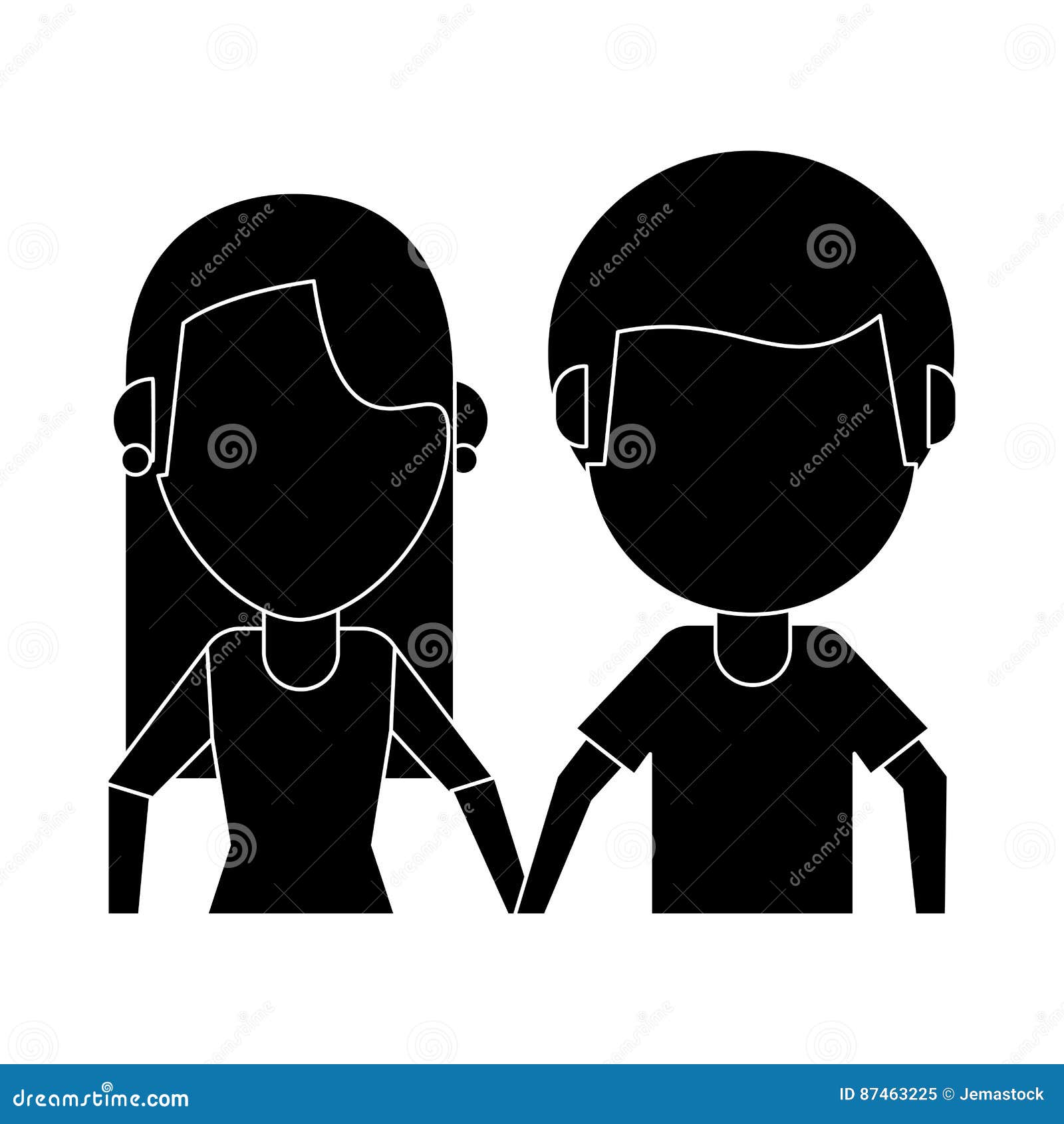 Couple Love Hing Hands Pictogram Cartoon Vector | CartoonDealer.com ...