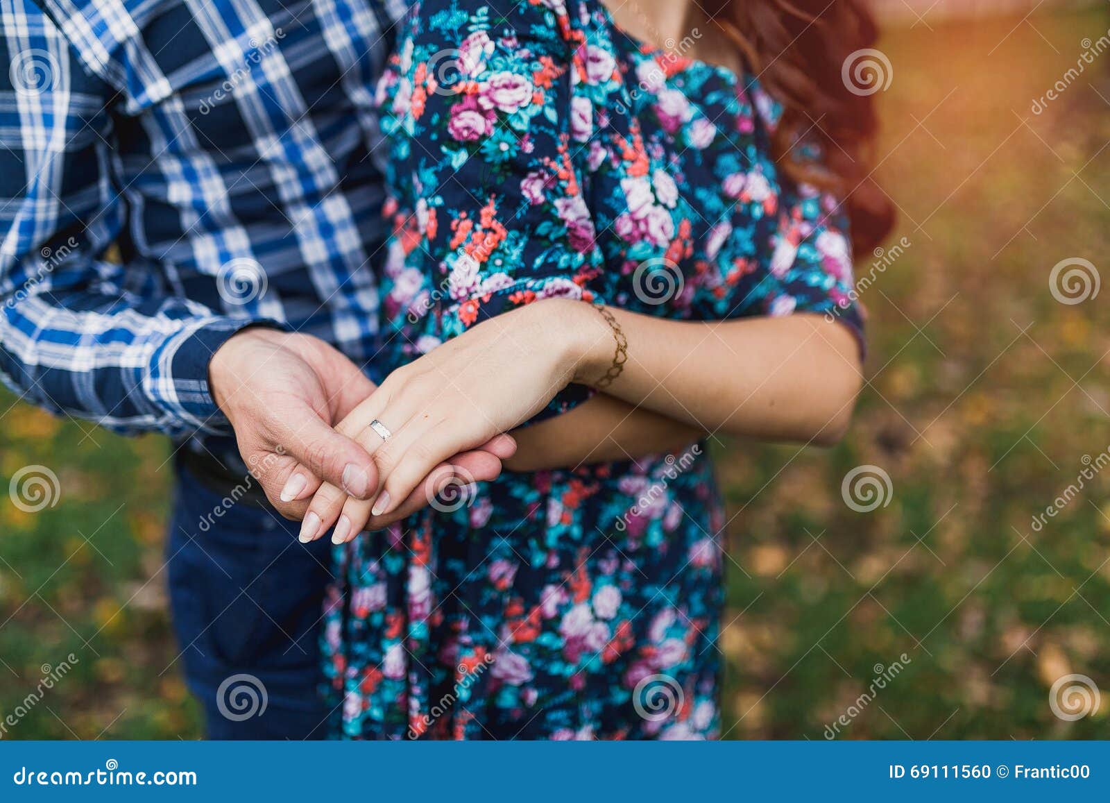 Couple in Love Holding Hands, Gently. Stock Photo - Image of love ...