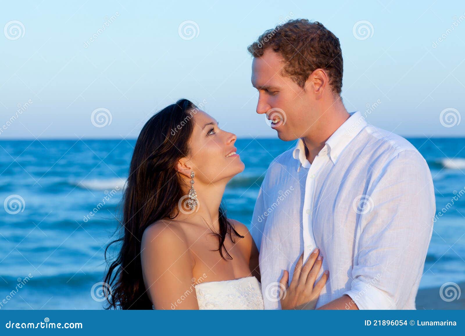 Couple in Love Hug in Blue Sea Vacation Stock Photo - Image of male ...