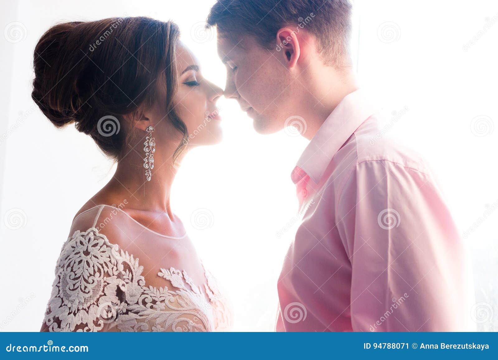 Couple in Love Look at Each Other Stock Image - Image of groom, summer ...