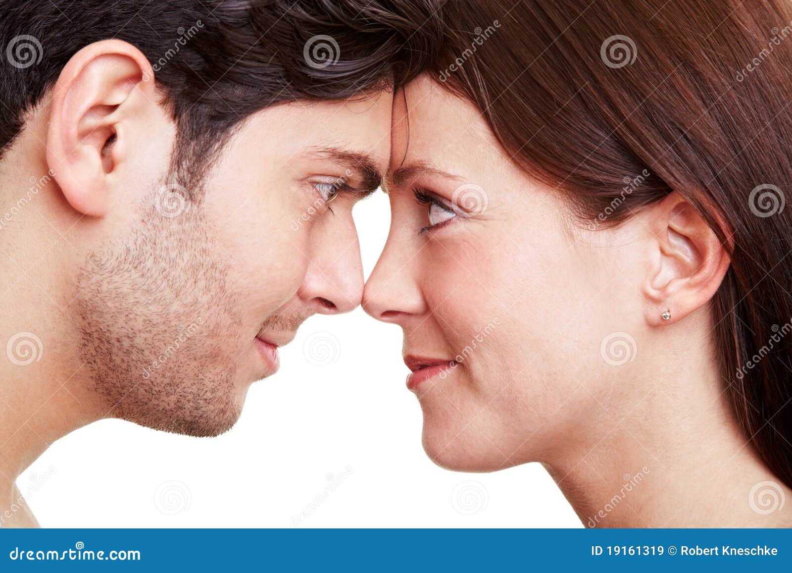 Couple in Love Looking into Each Stock Image - Image of satisfaction ...