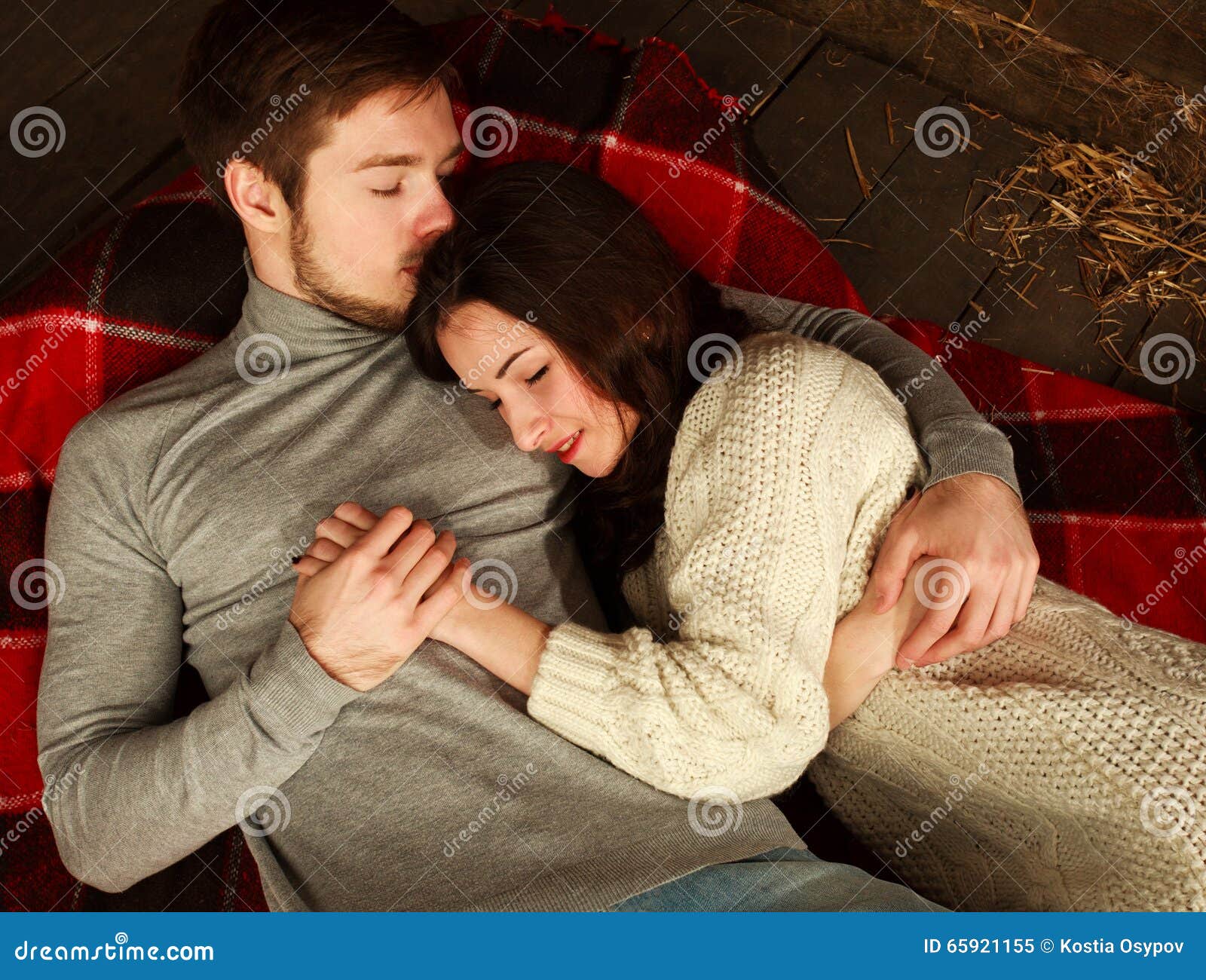 Couple In Love Lying In Each Other S Arms Stock Image Image Of