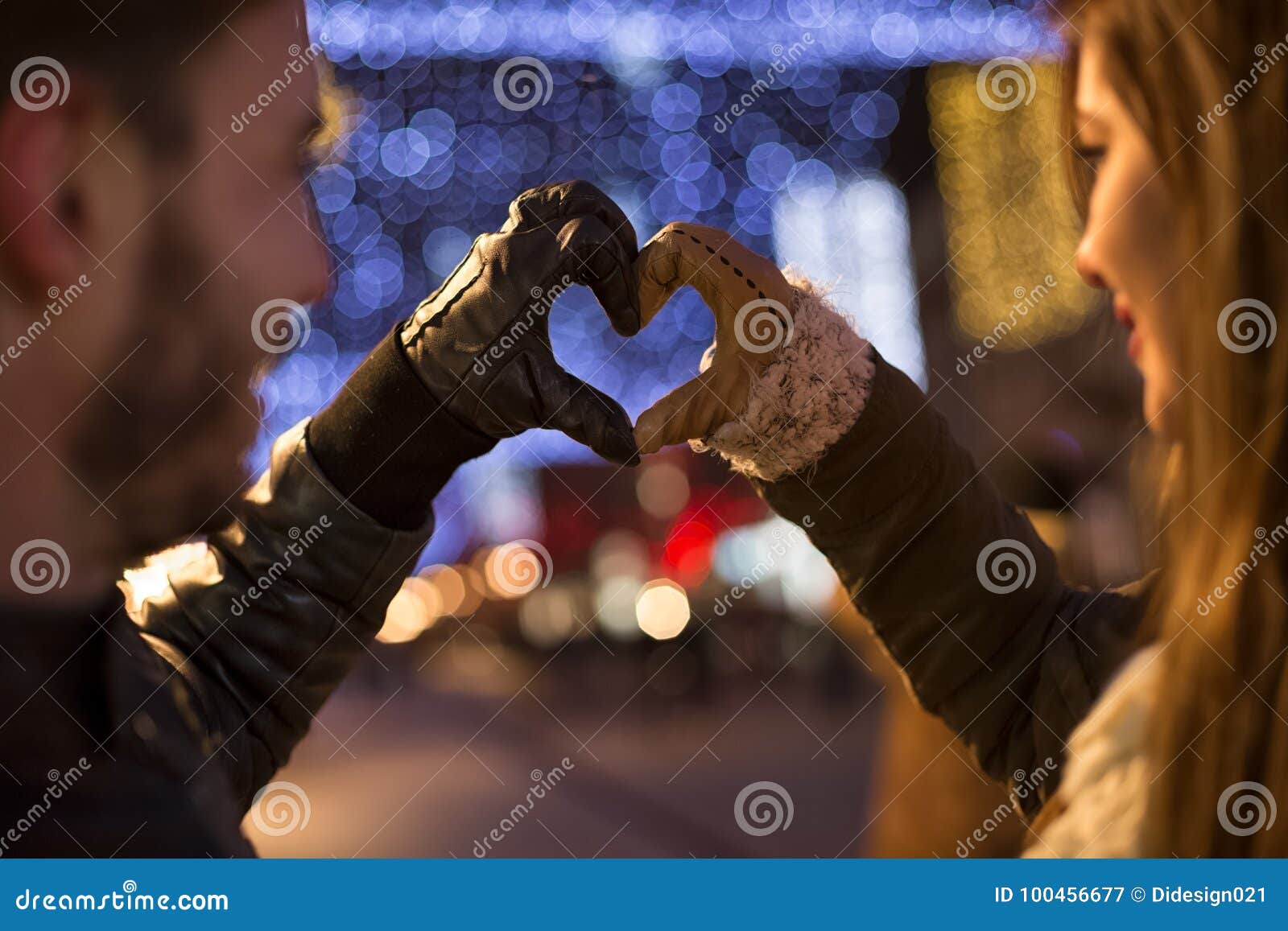 Couple in Love Making Heart with Hand Stock Image - Image of clothing ...