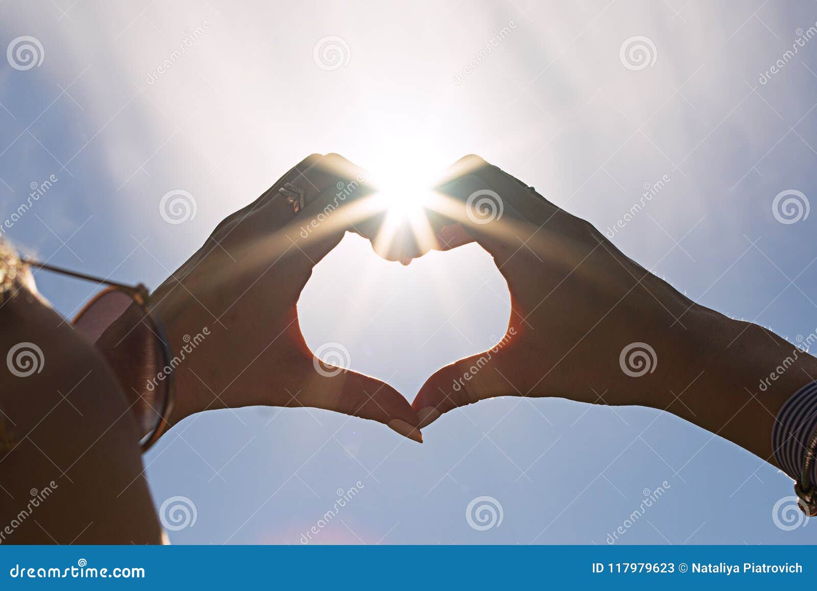 Couple in Love Making a Heart with Their Hands Stock Image - Image of ...
