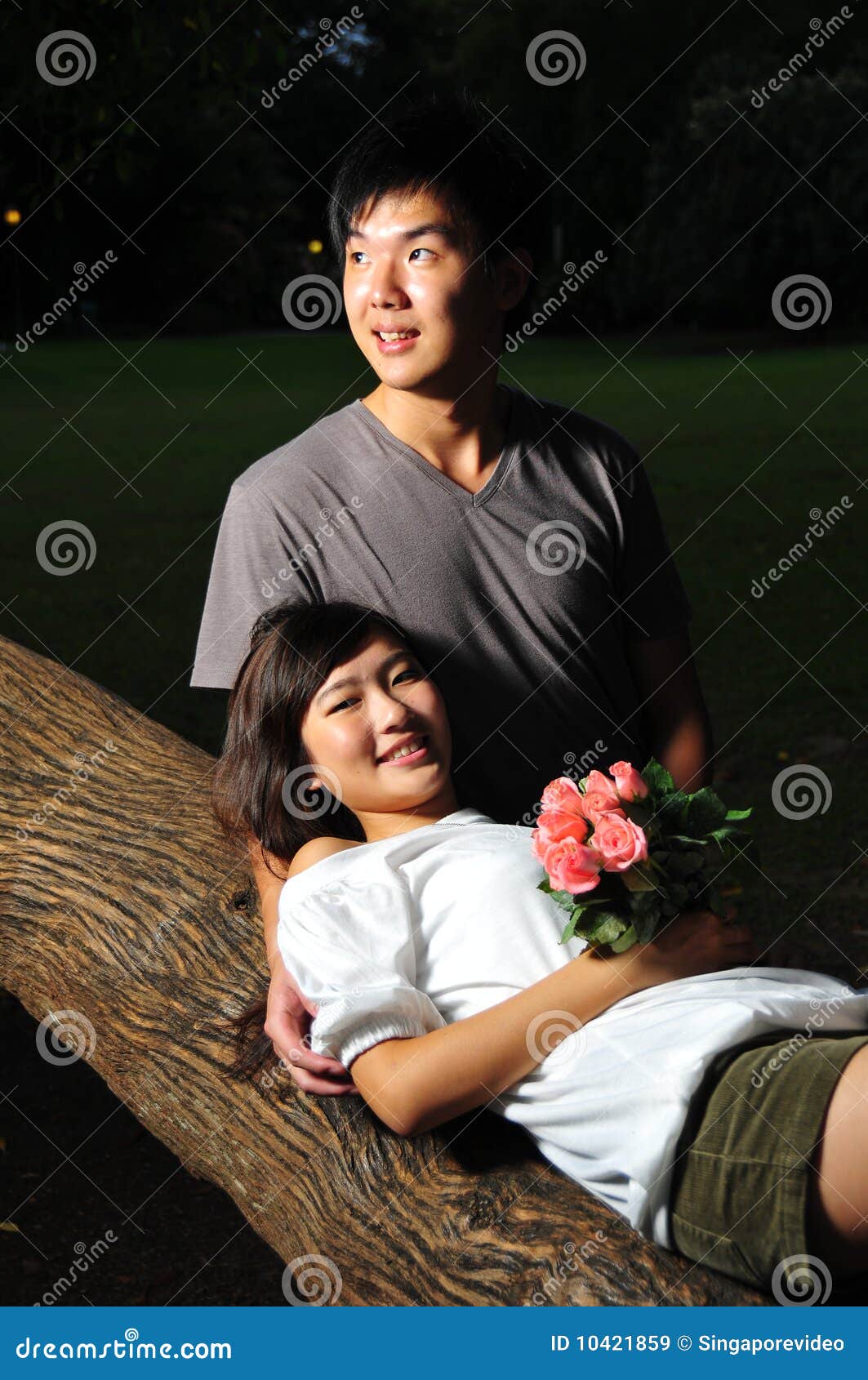 Couple in Love in the park stock image. Image of gentleman - 10421859