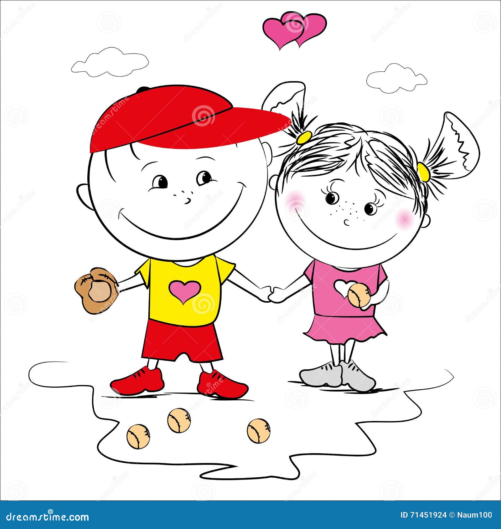 Couple in Love Playing Baseball Stock Vector - Illustration of couple ...
