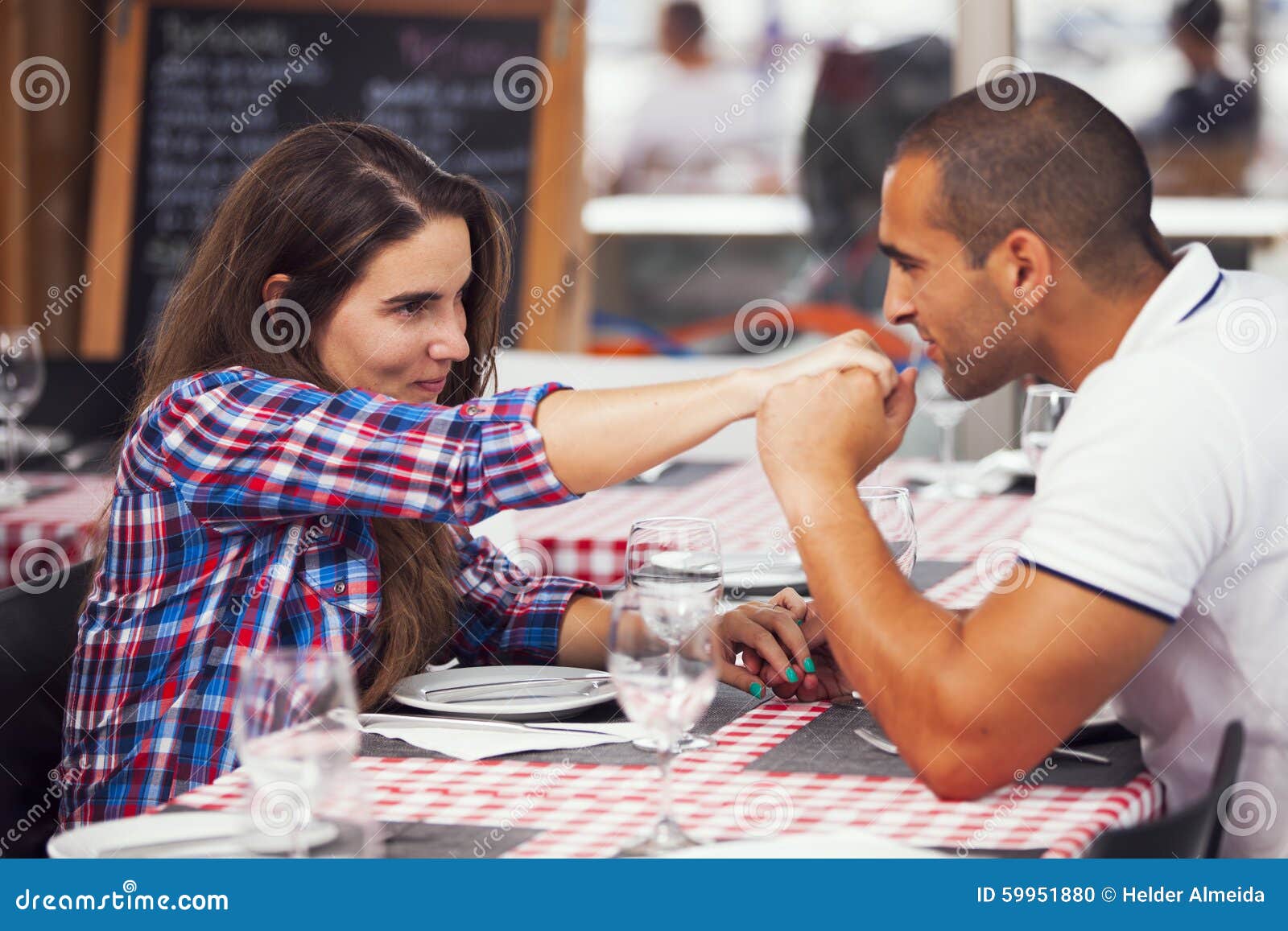 Couple in Love at the Restaurant Stock Photo - Image of beautiful, love ...