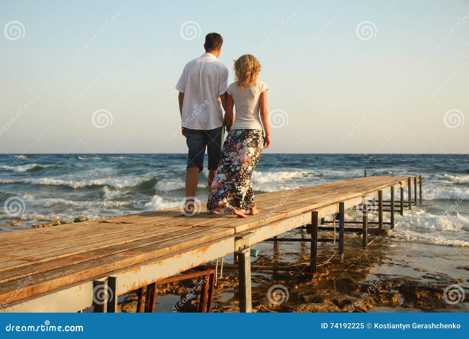 Couple in love on the sea stock image. Image of love - 74192225