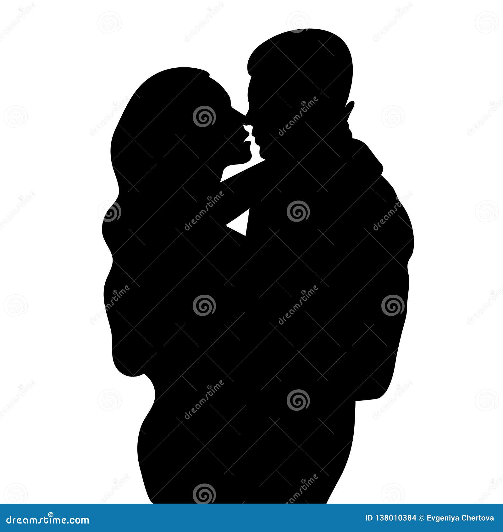Couple In Love Silhouette Lovers Beautiful Man And Woman Hugging And