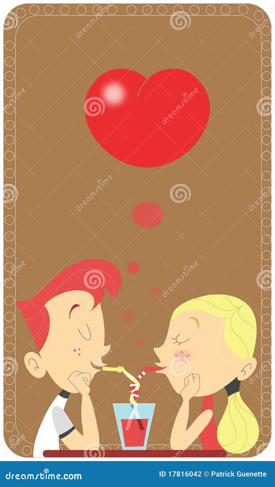 Couple in Love Sipping in a Restaurant Stock Vector - Illustration of ...
