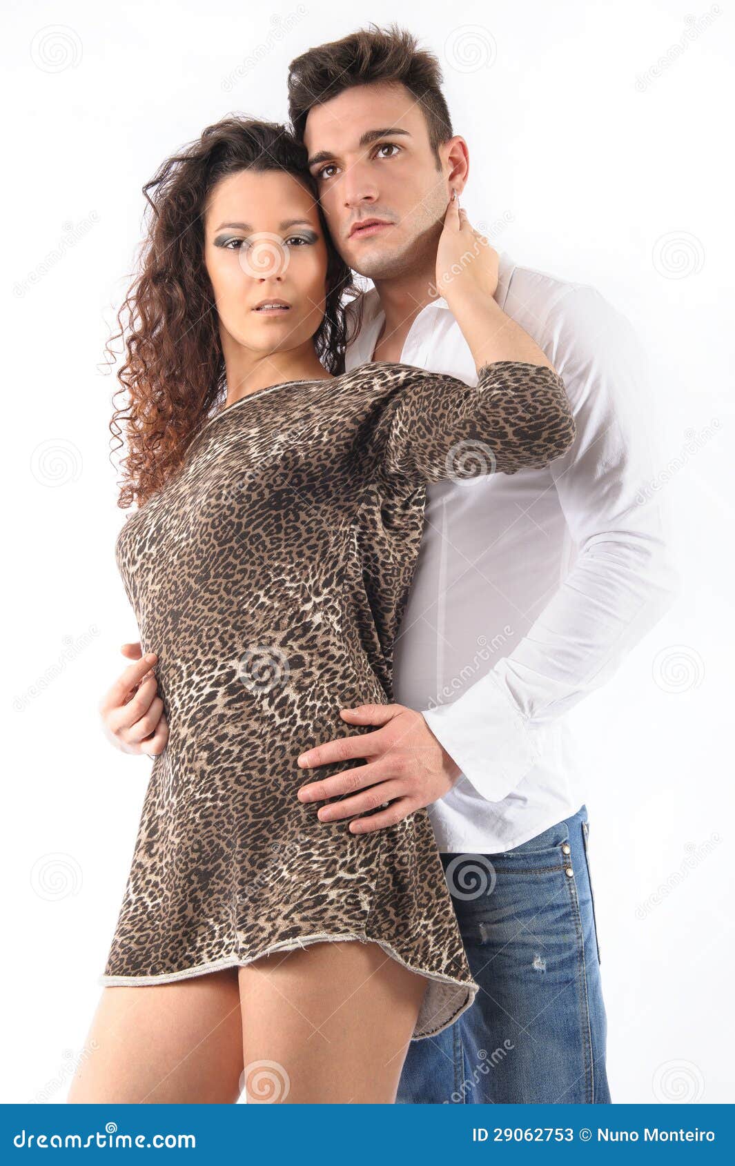 Couple in Love Standing Together Stock Image - Image of lovers ...