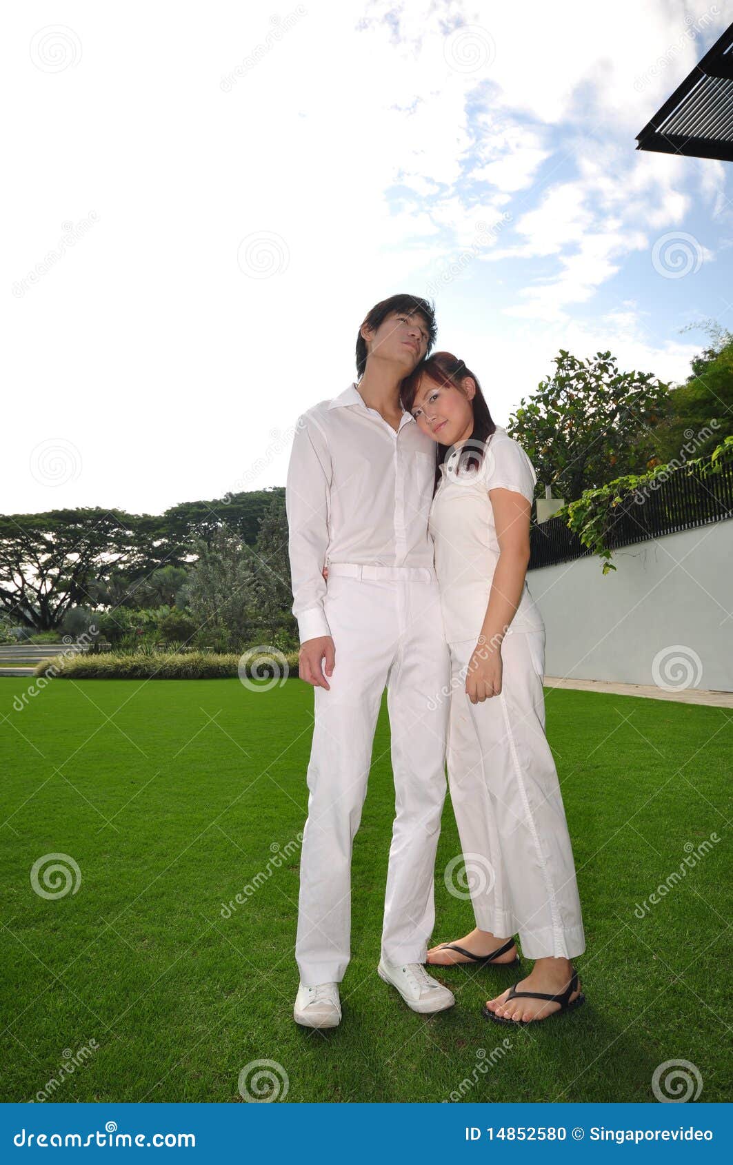 Couple in Love Thinking Abt Their Future in Park Stock Photo - Image of ...