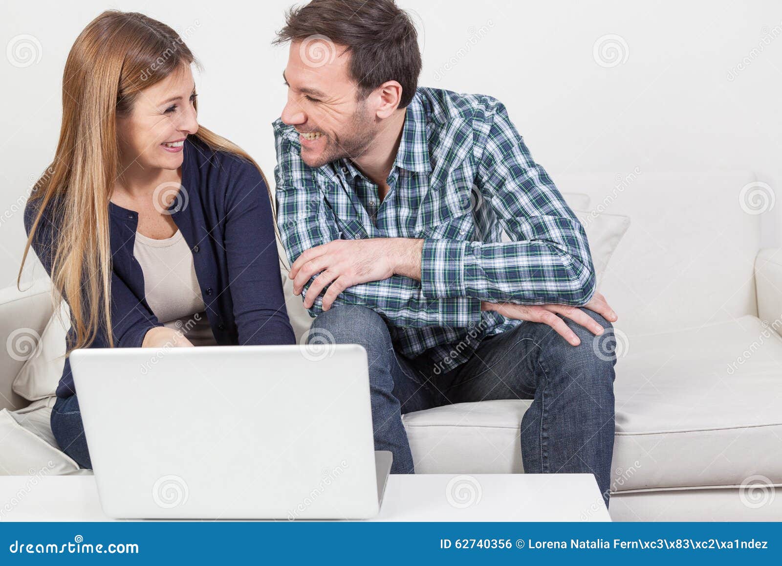 Couple in Love Using the Computer Stock Photo - Image of wife, ipad ...