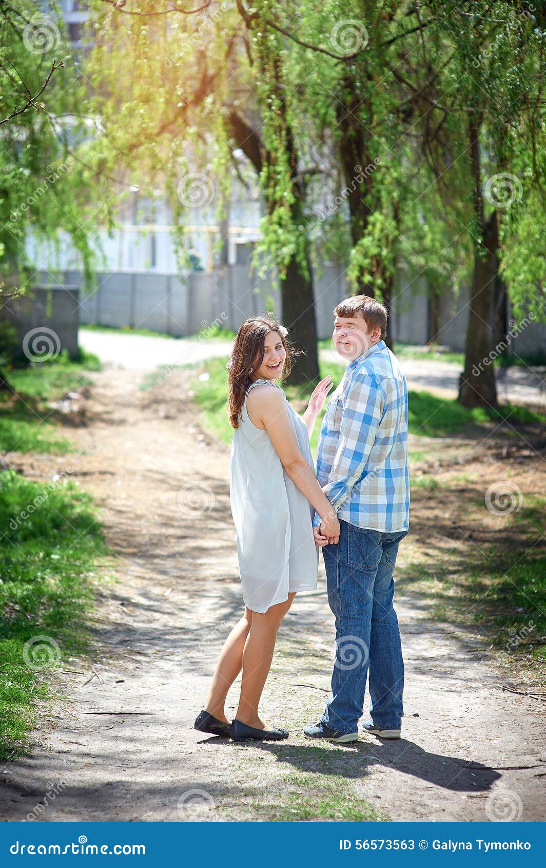 Couple in Love Walking Along the Path Stock Image - Image of hugging ...