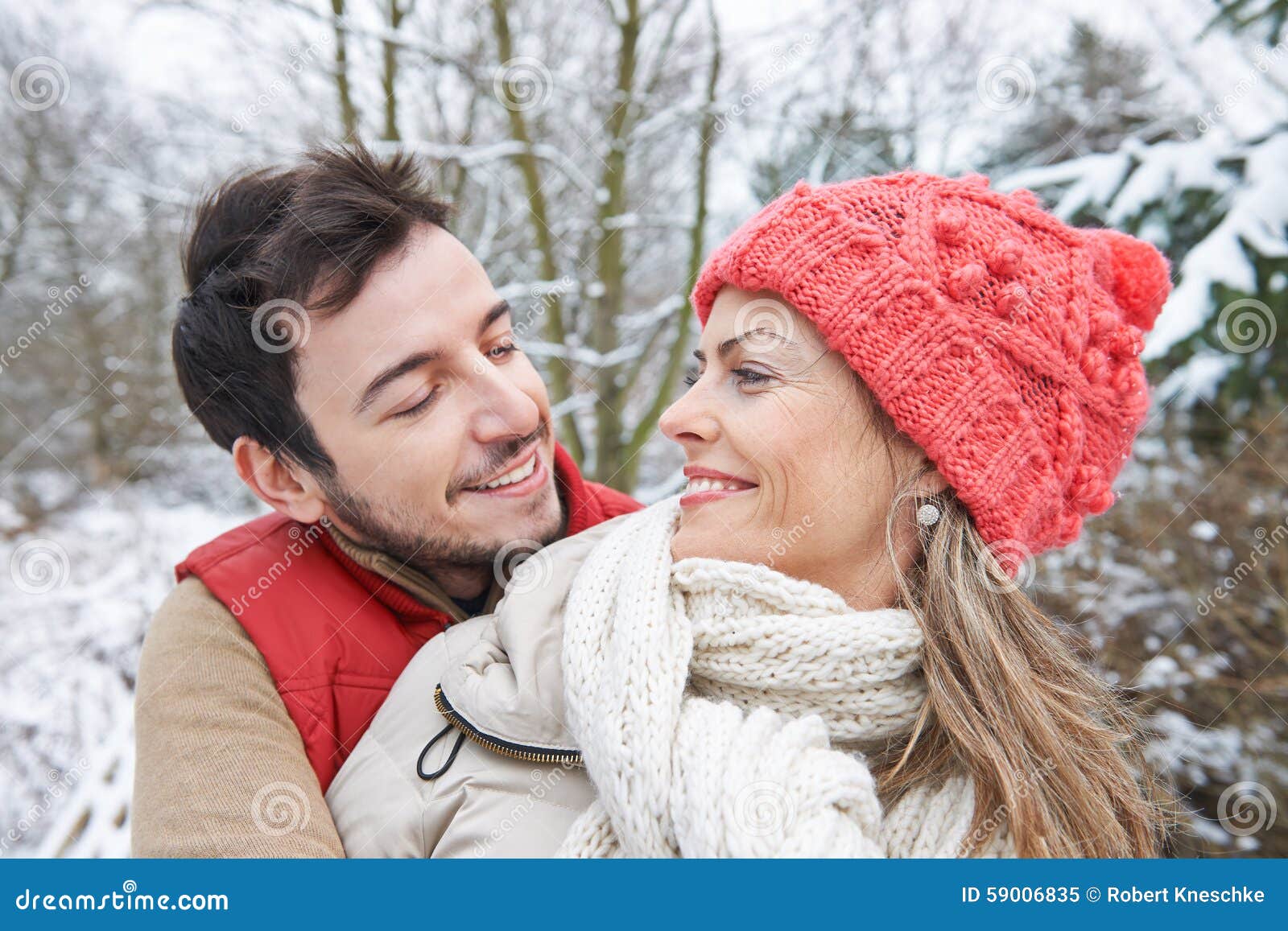 Couple in love in winter stock image. Image of together - 59006835