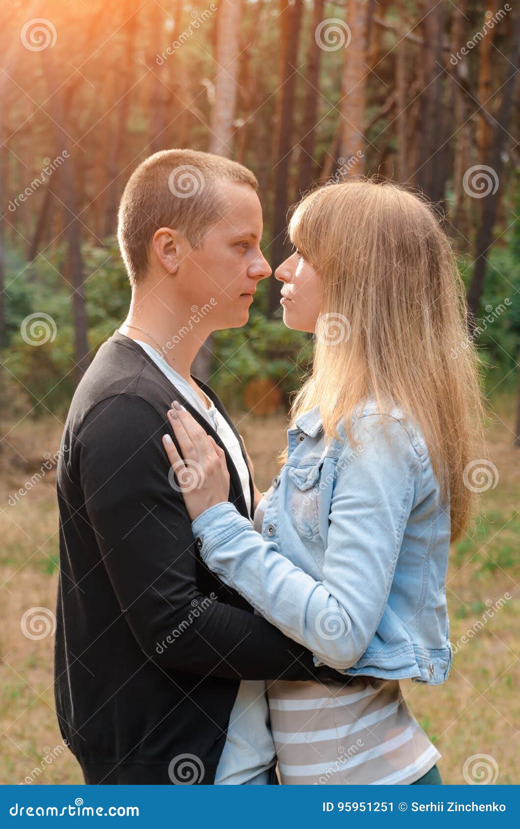 Couple Loving Each Other Outdoors Stock Image - Image of relationship ...