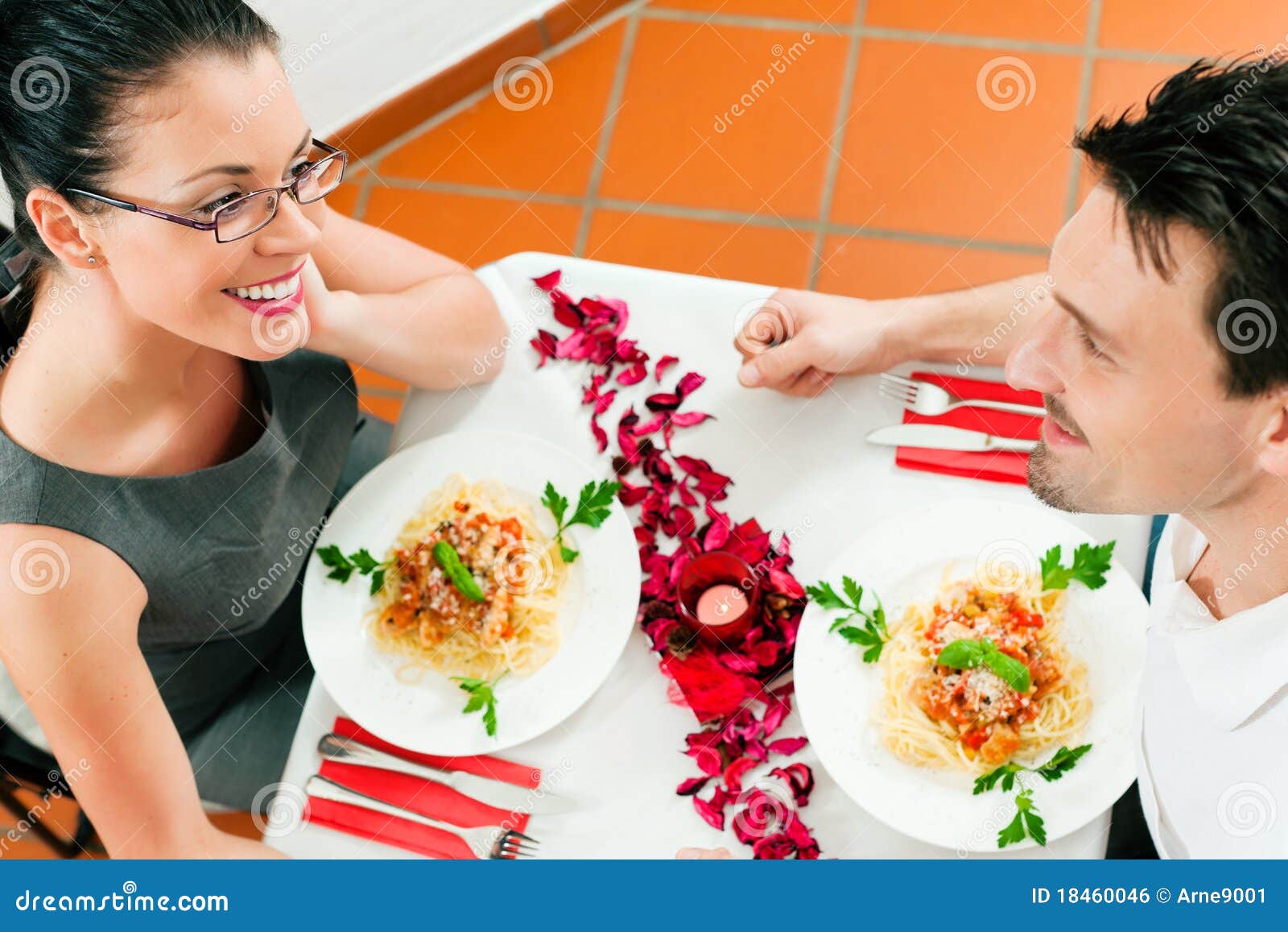 Couple at lunch or dinner stock photo. Image of together - 18460046