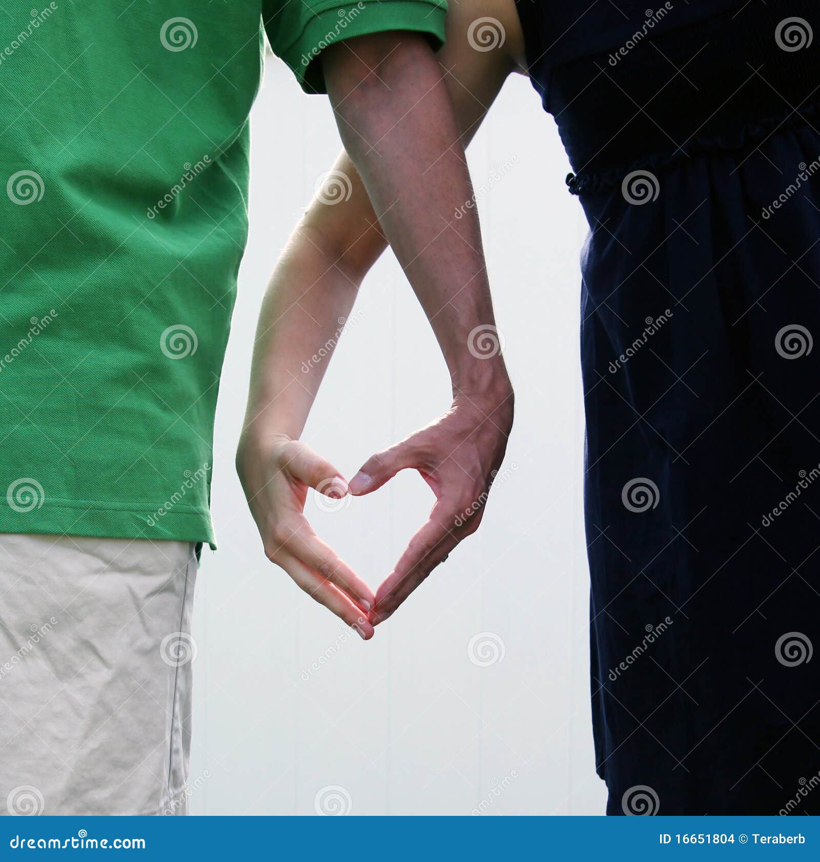 Couple Making a Heart with Their Hands Stock Photo - Image of ...
