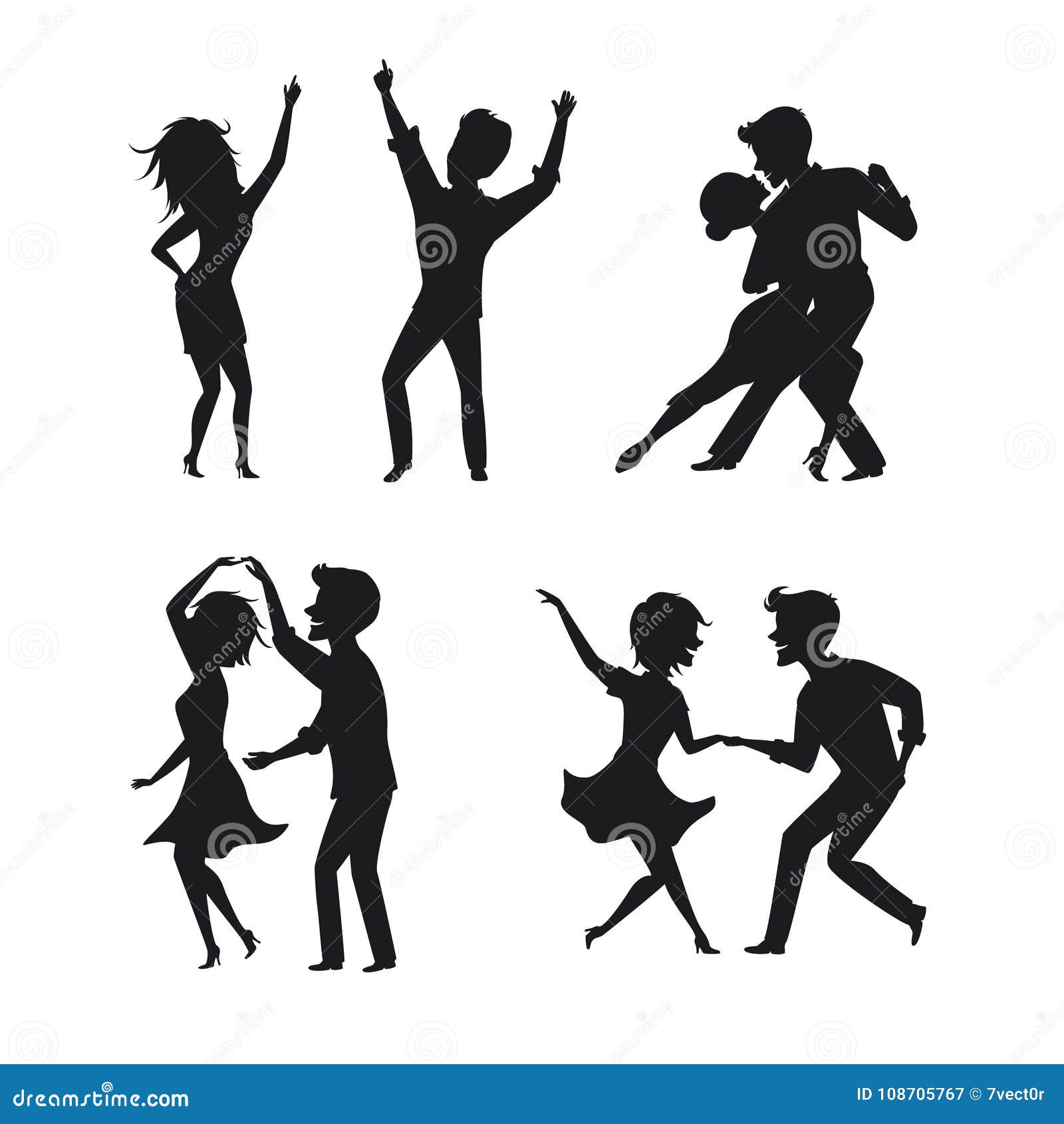 Couple Man And Woman Dancing Tango Twist Romantic Clubbing Dance