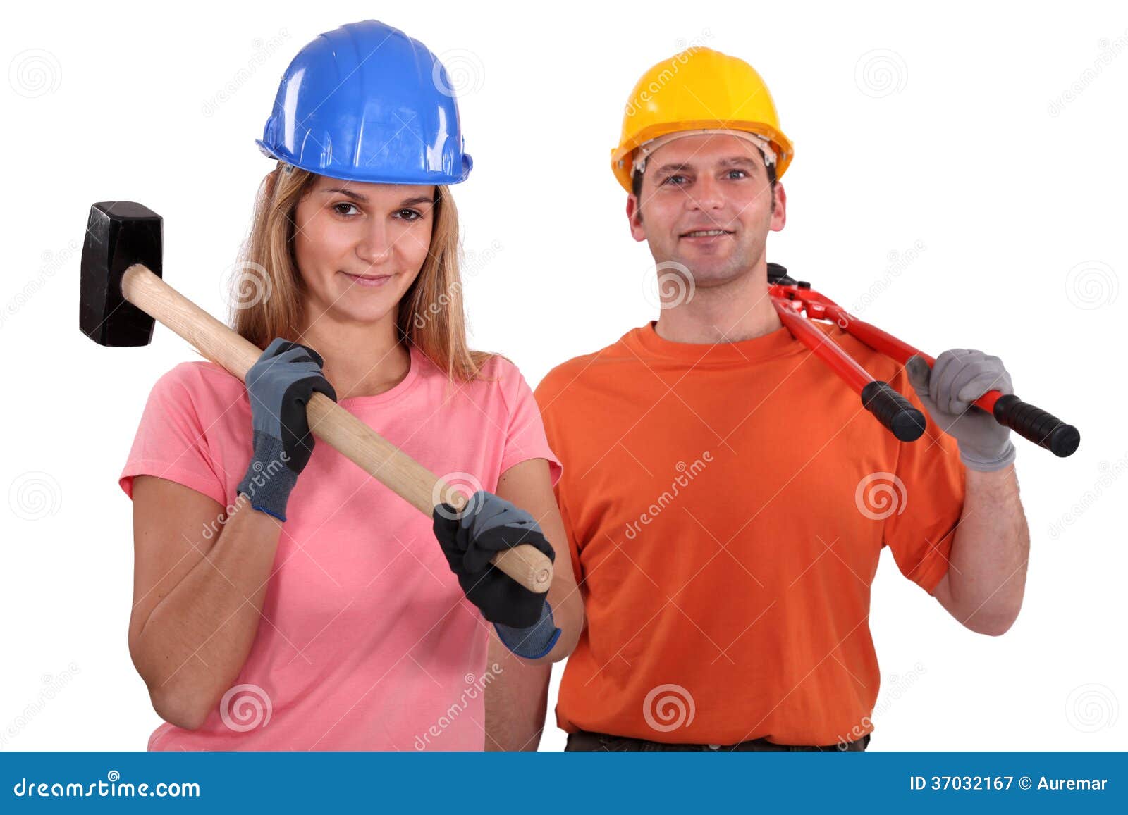 A couple of manual worker. stock image. Image of person - 37032167