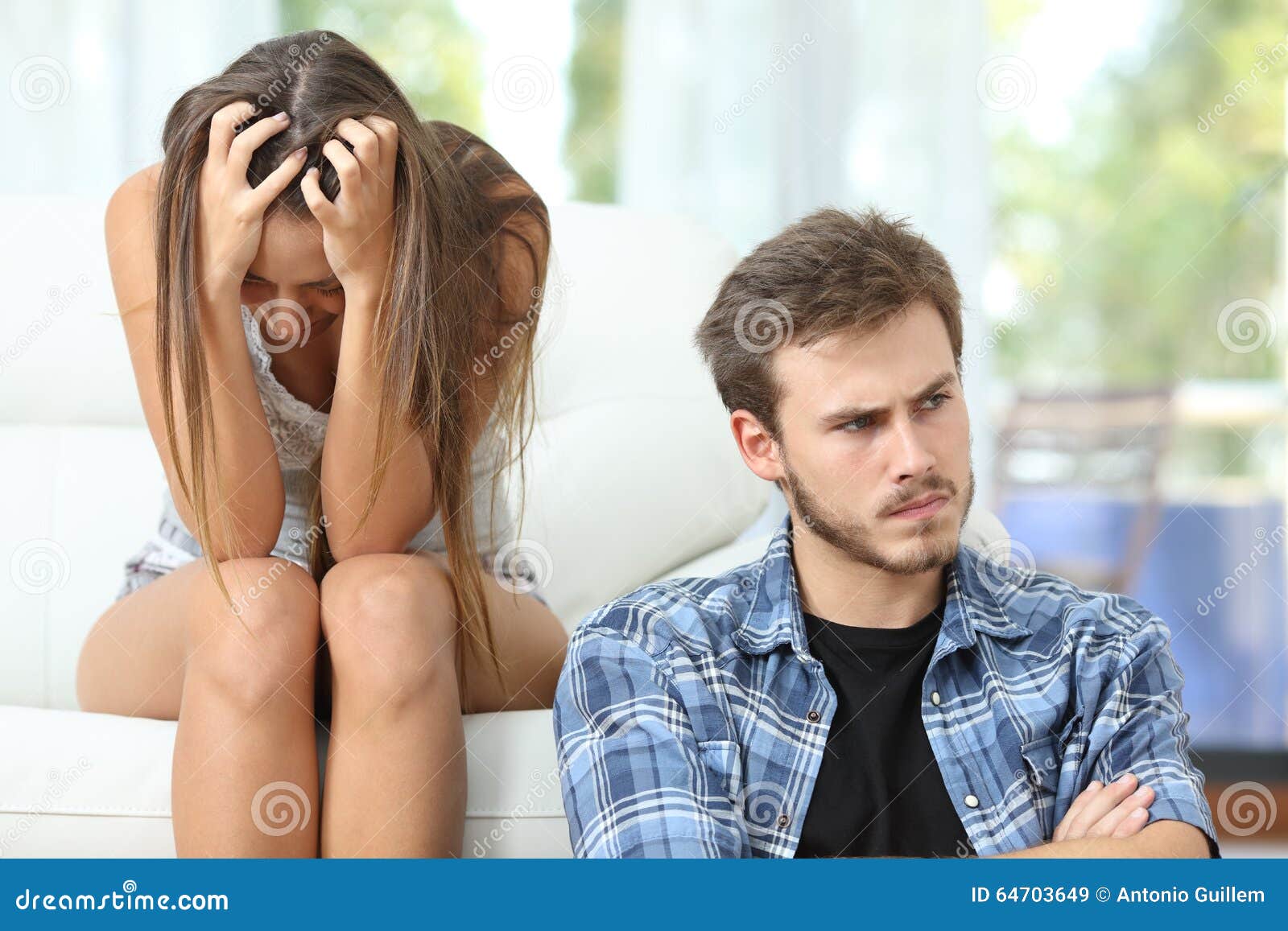 Couple Or Marriage Angry And Sad After Argument Stock Image Image Of