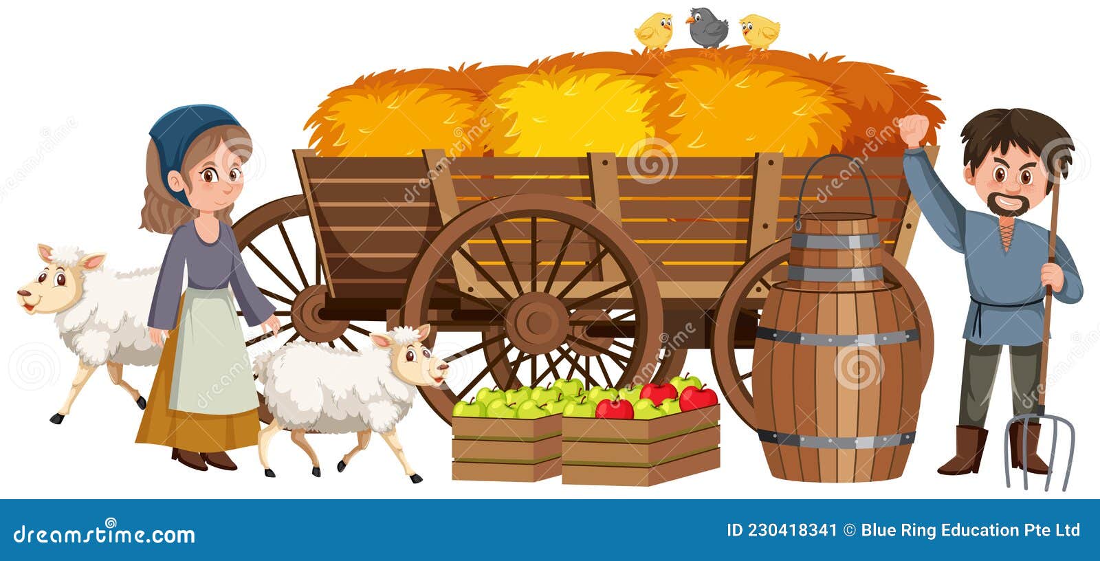 Peasants Wooden House Medieval Hut With Straw Roof Vector Illustration ...