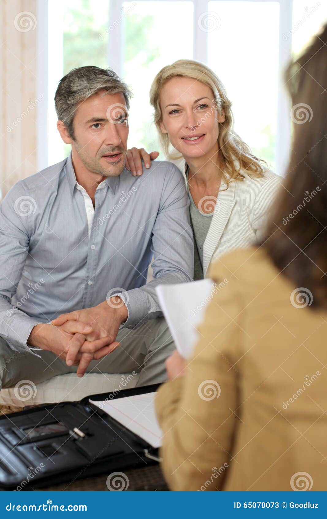 Couple Meeting Financial Advisor Stock Image - Image of forties, client ...