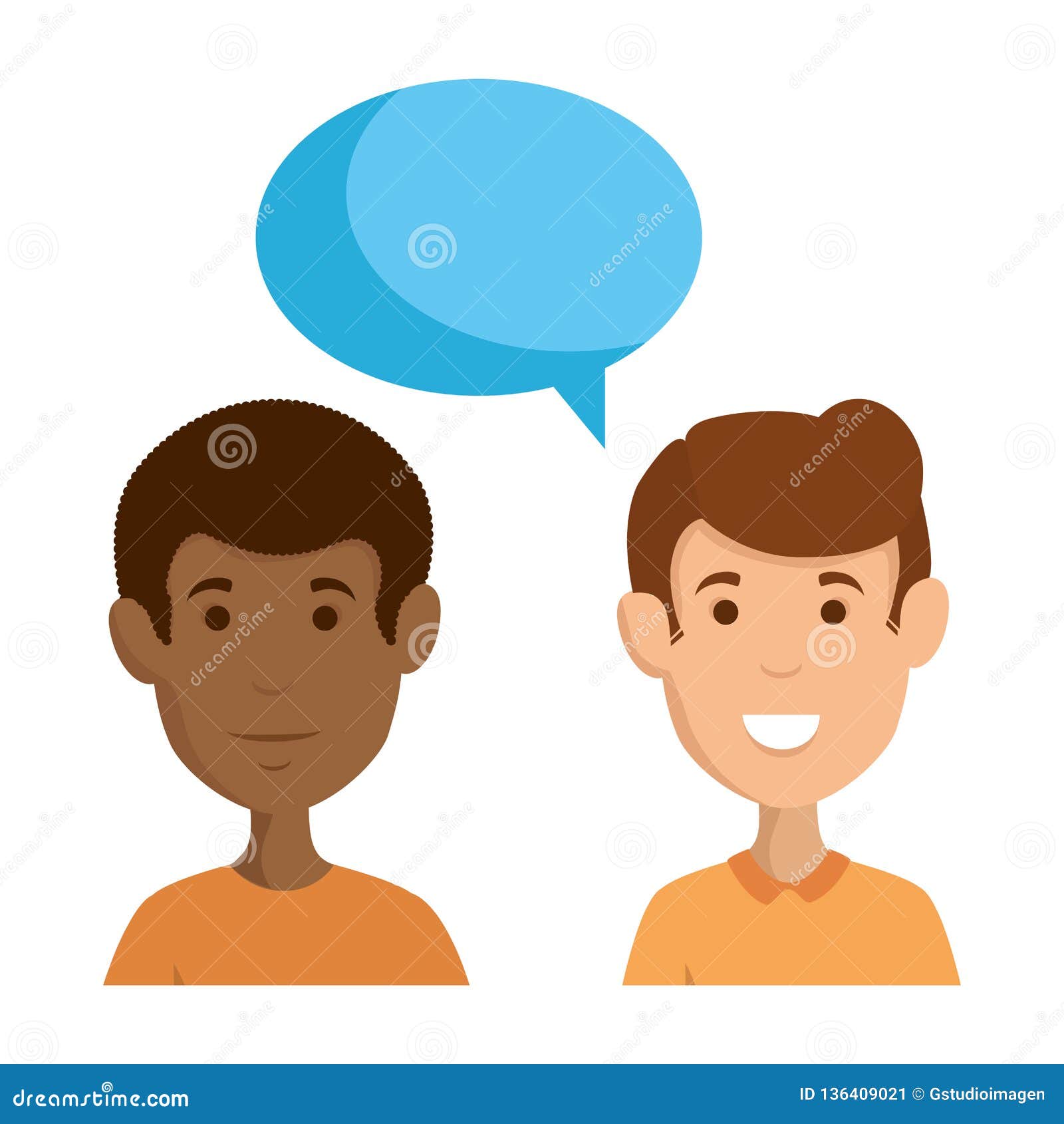 Couple of Men with Speech Bubble Stock Vector - Illustration of people ...