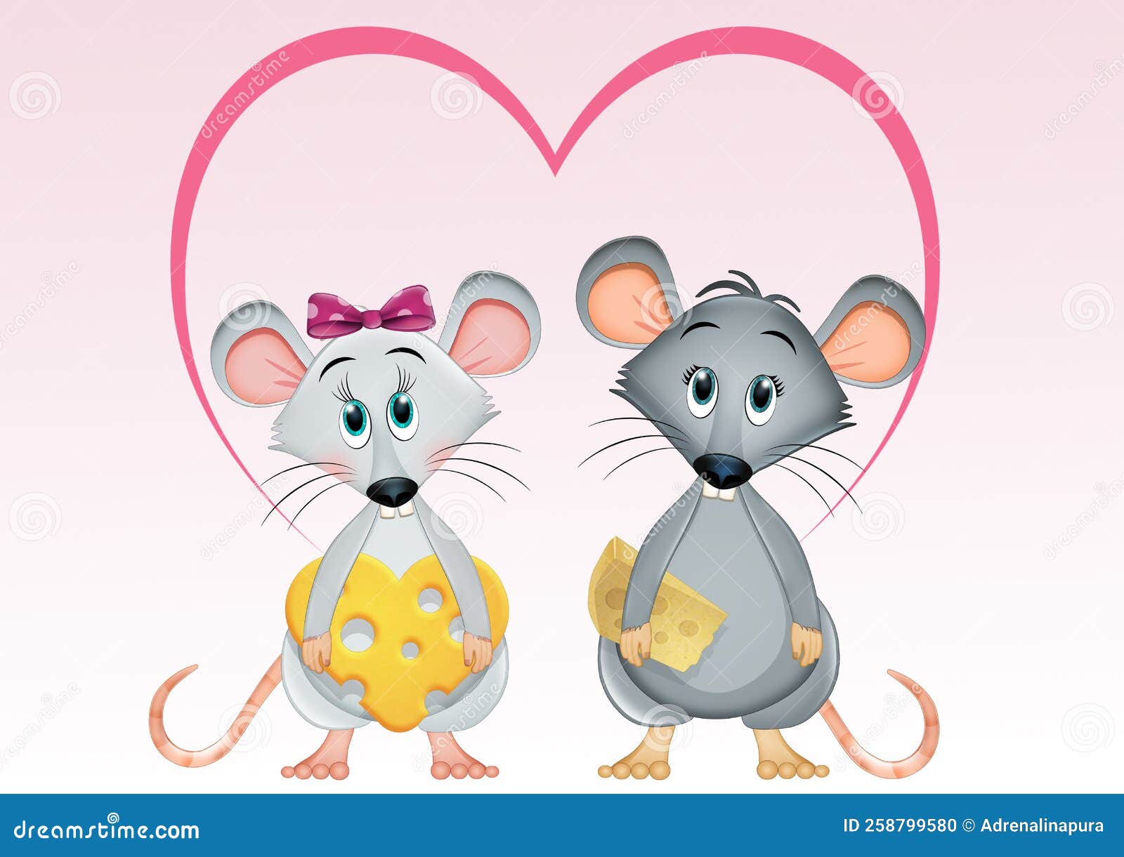 Couple of mice in love stock illustration. Illustration of little ...