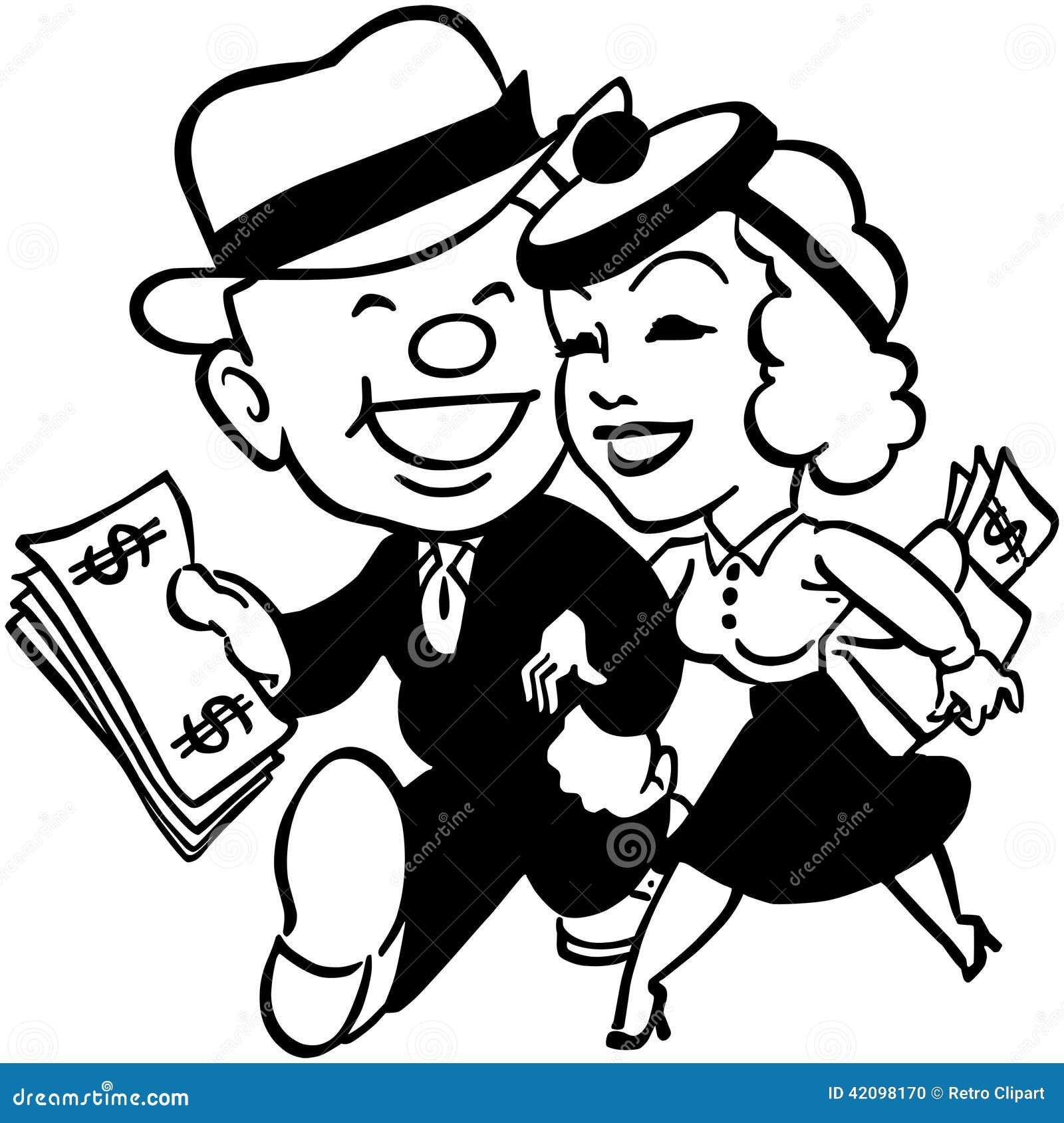 Couple with Money stock vector. Illustration of clipart - 42098170