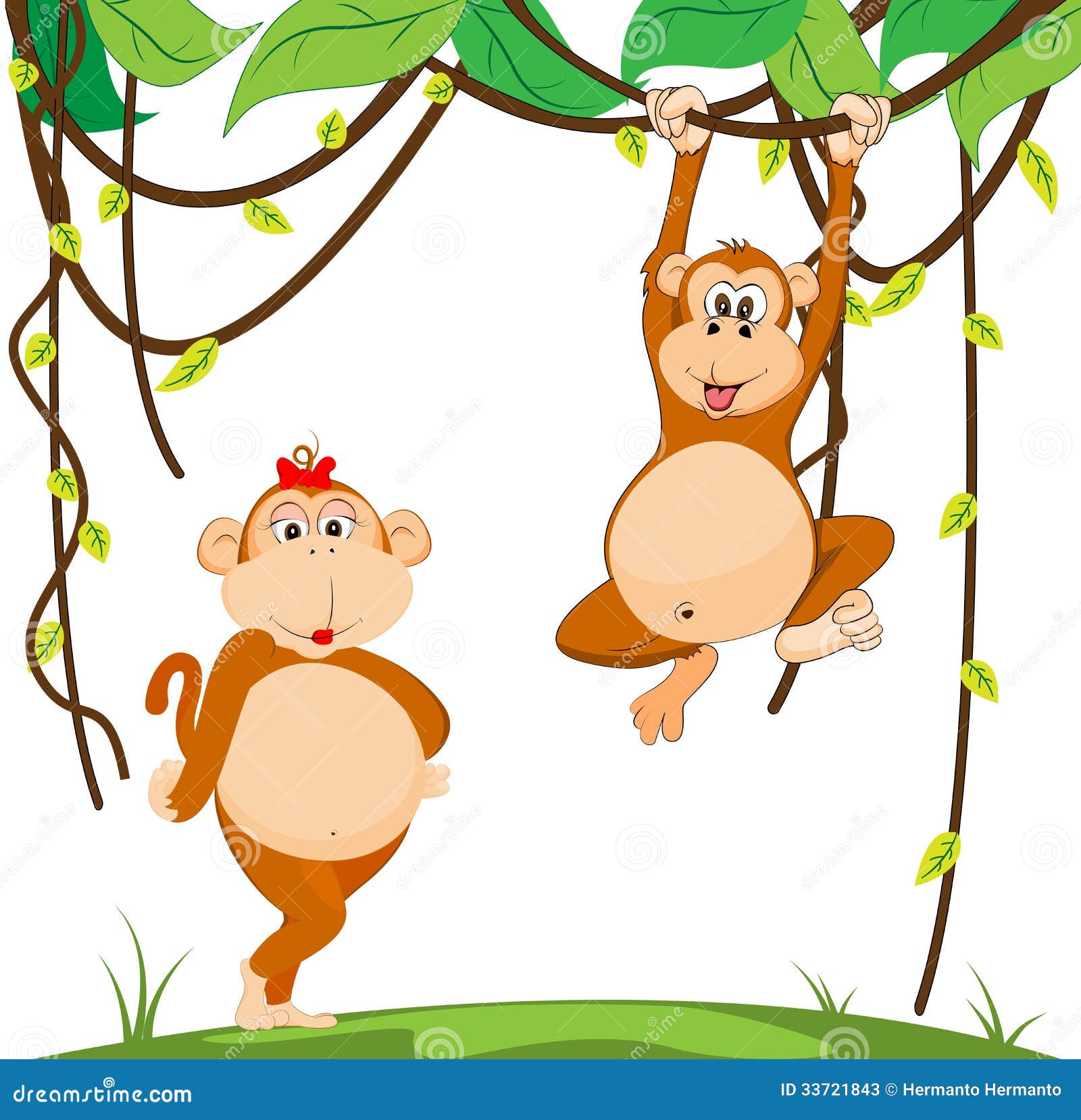 Couple monkey stock vector. Illustration of happy, funny - 33721843