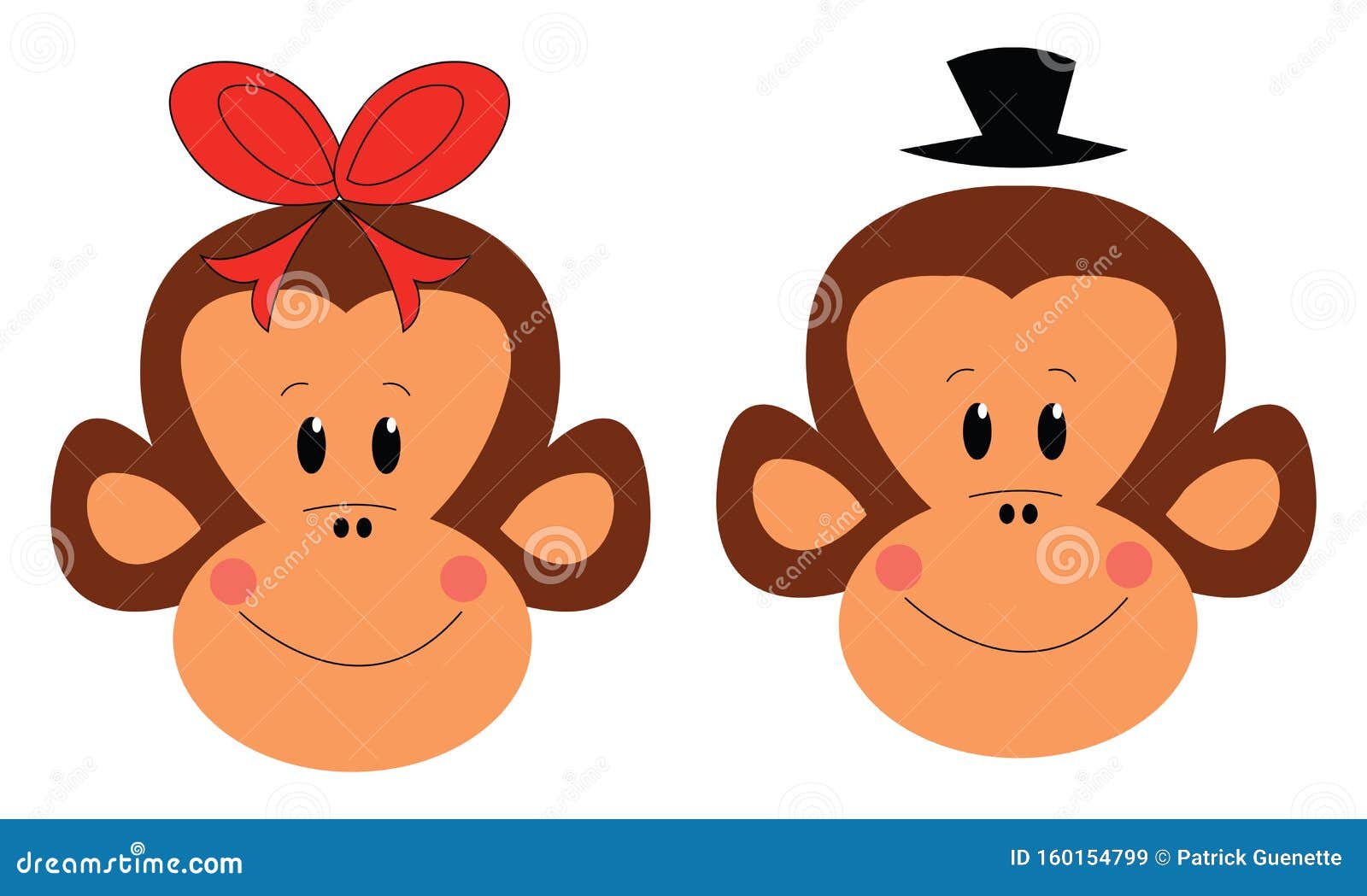 Couple of Monkeys Vector Illustration Stock Vector - Illustration of ...