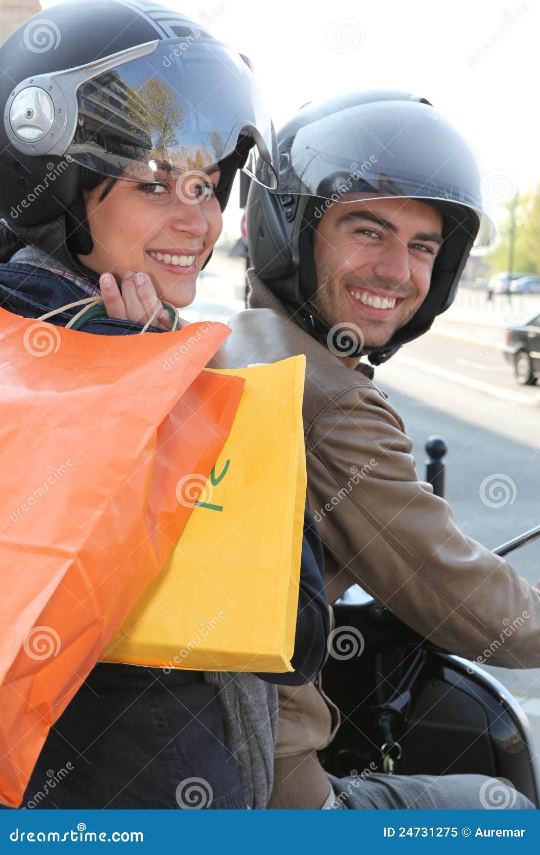 Couple on motorcycle stock image. Image of track, girl - 24731275