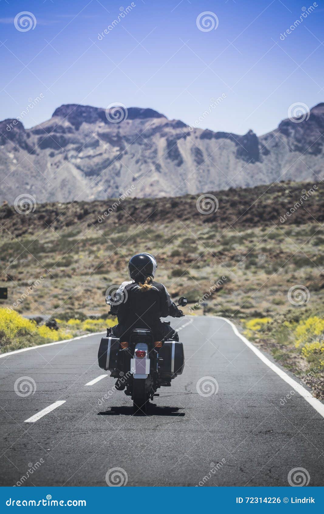 Couple on a Motorcycle Traveling Stock Photo - Image of lovers ...