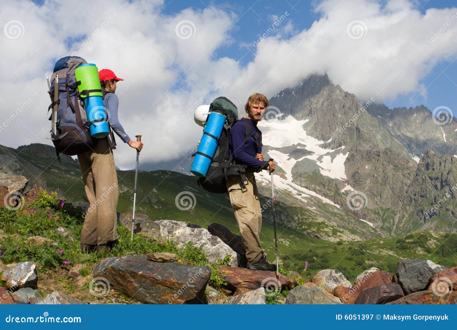 Couple of Mountain-climbers Stock Image - Image of climber, caucasus ...